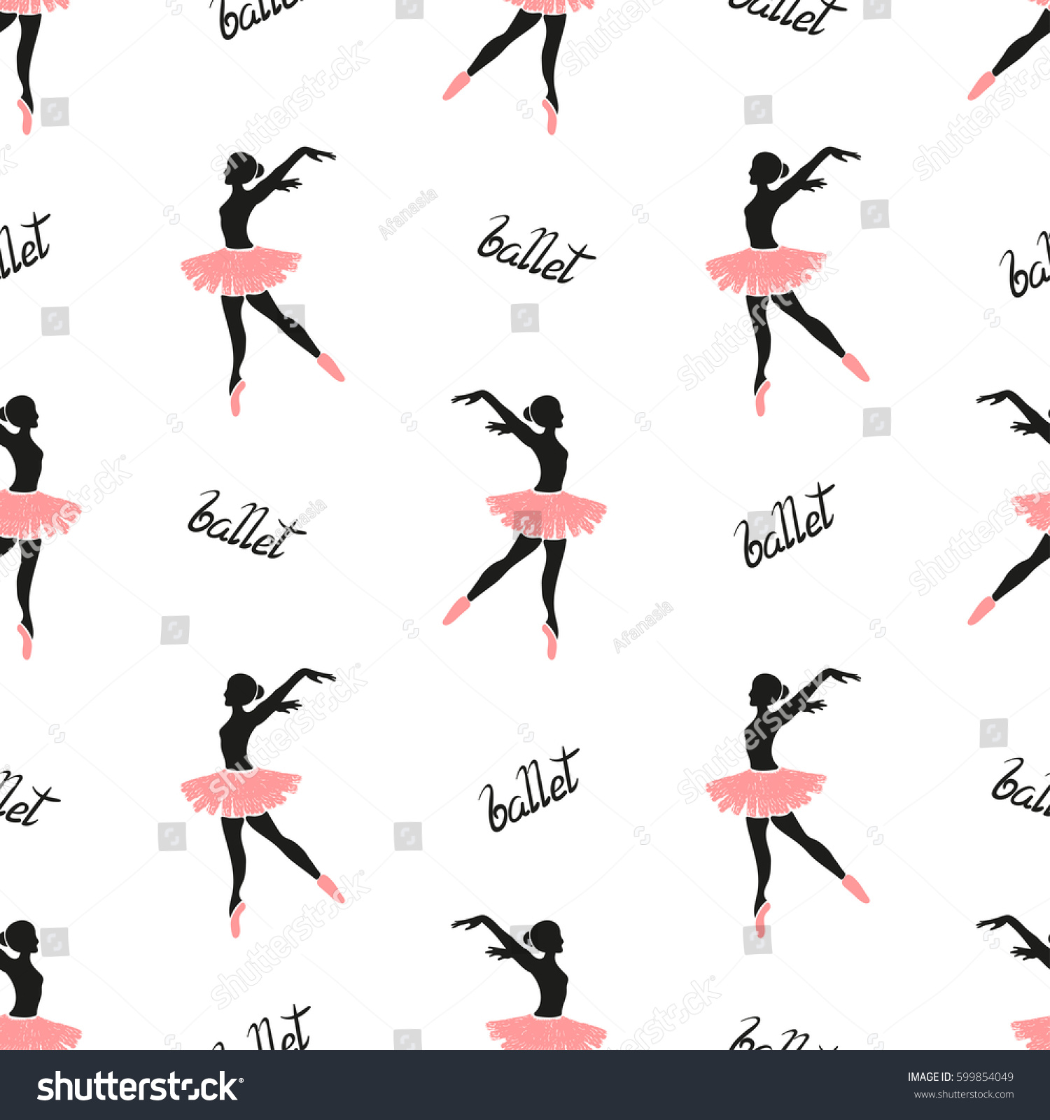 Ballet Dancers Seamless Pattern Vector Background: เวกเตอร์สต็อก (ปลอด ...