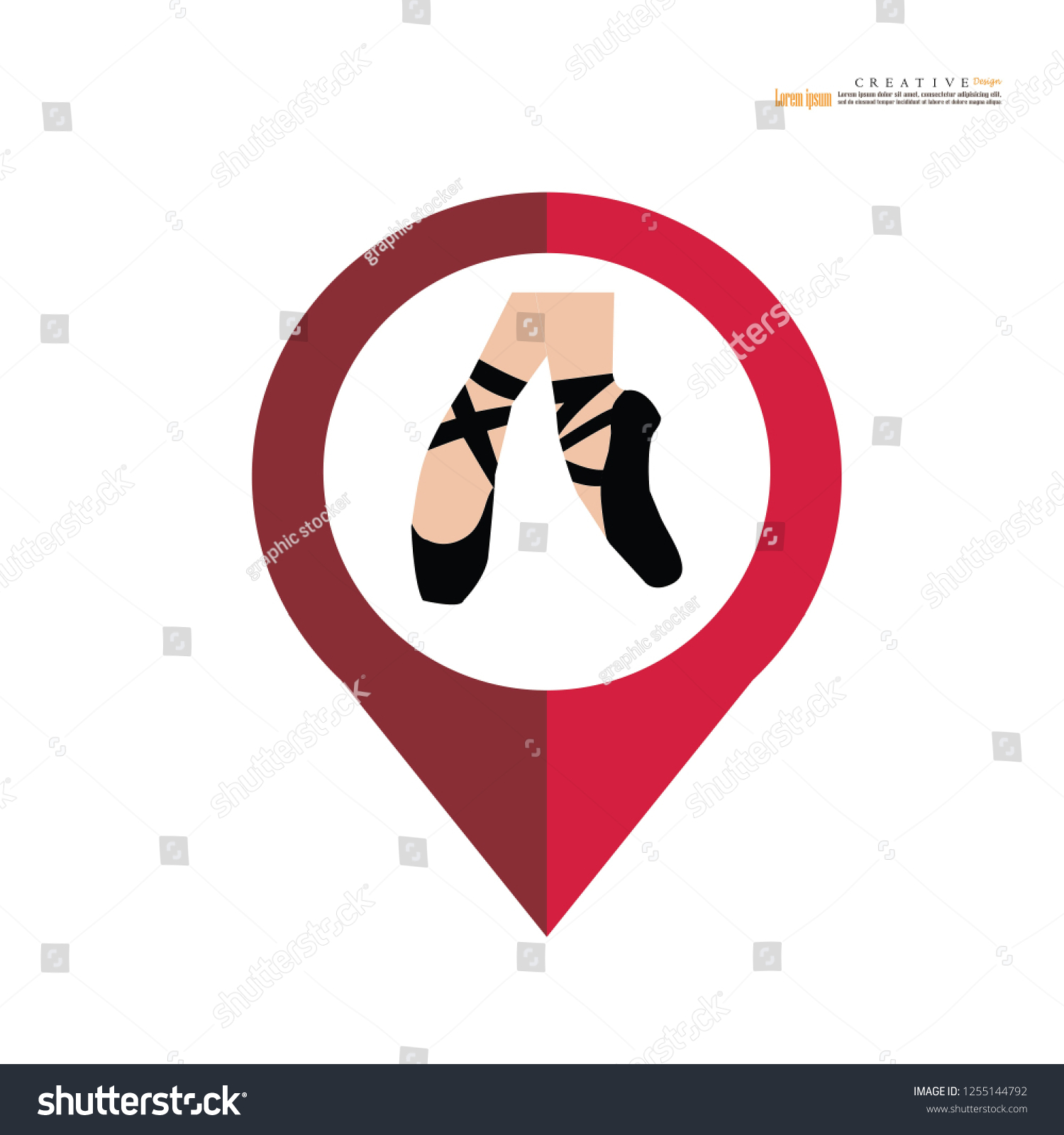 Ballet Icondance Studio Symbolvector Illustration Stock Vector (Royalty ...