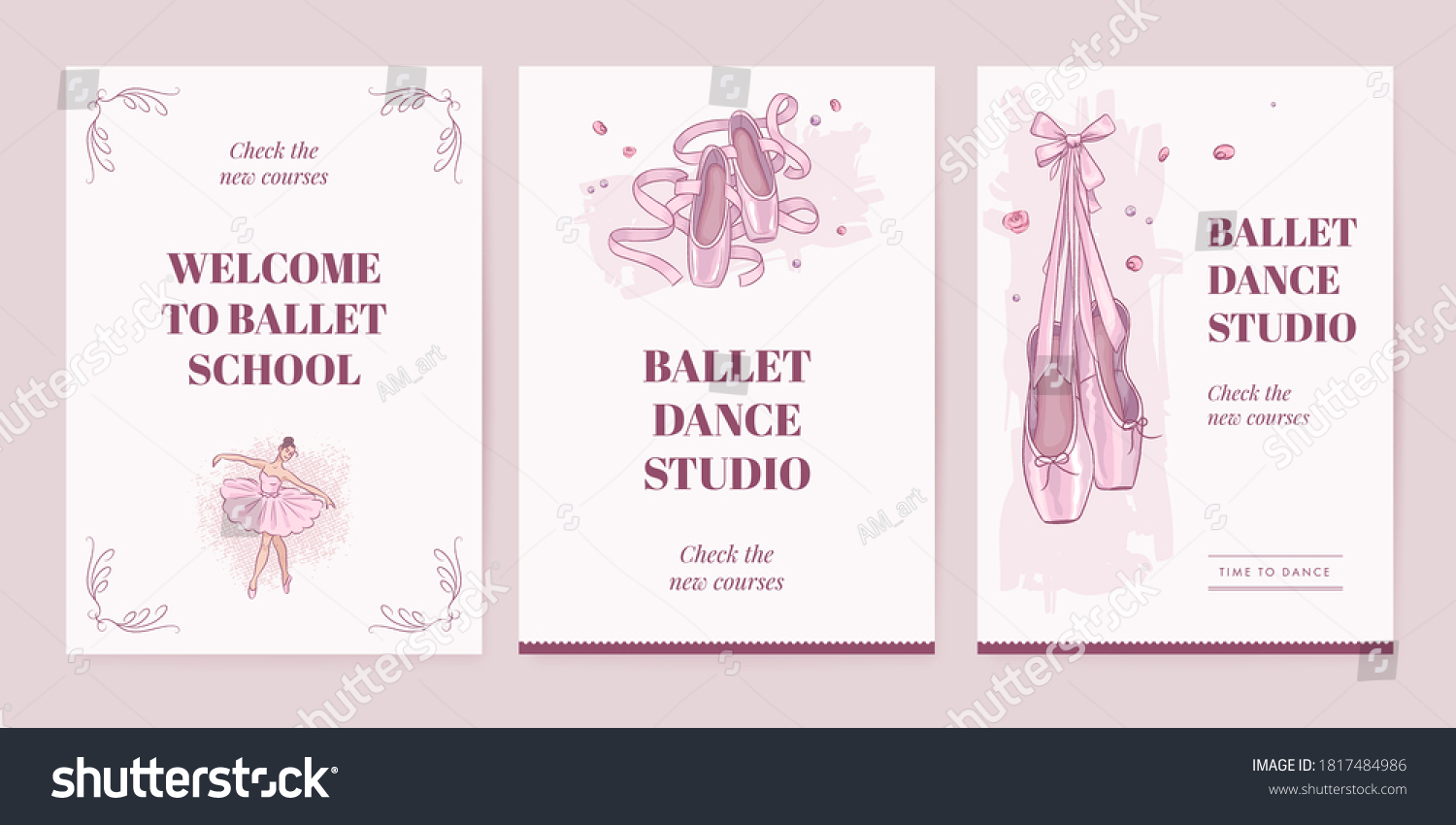 Ballet School Poster Design Template Stock Vector (Royalty Free) 1817484986