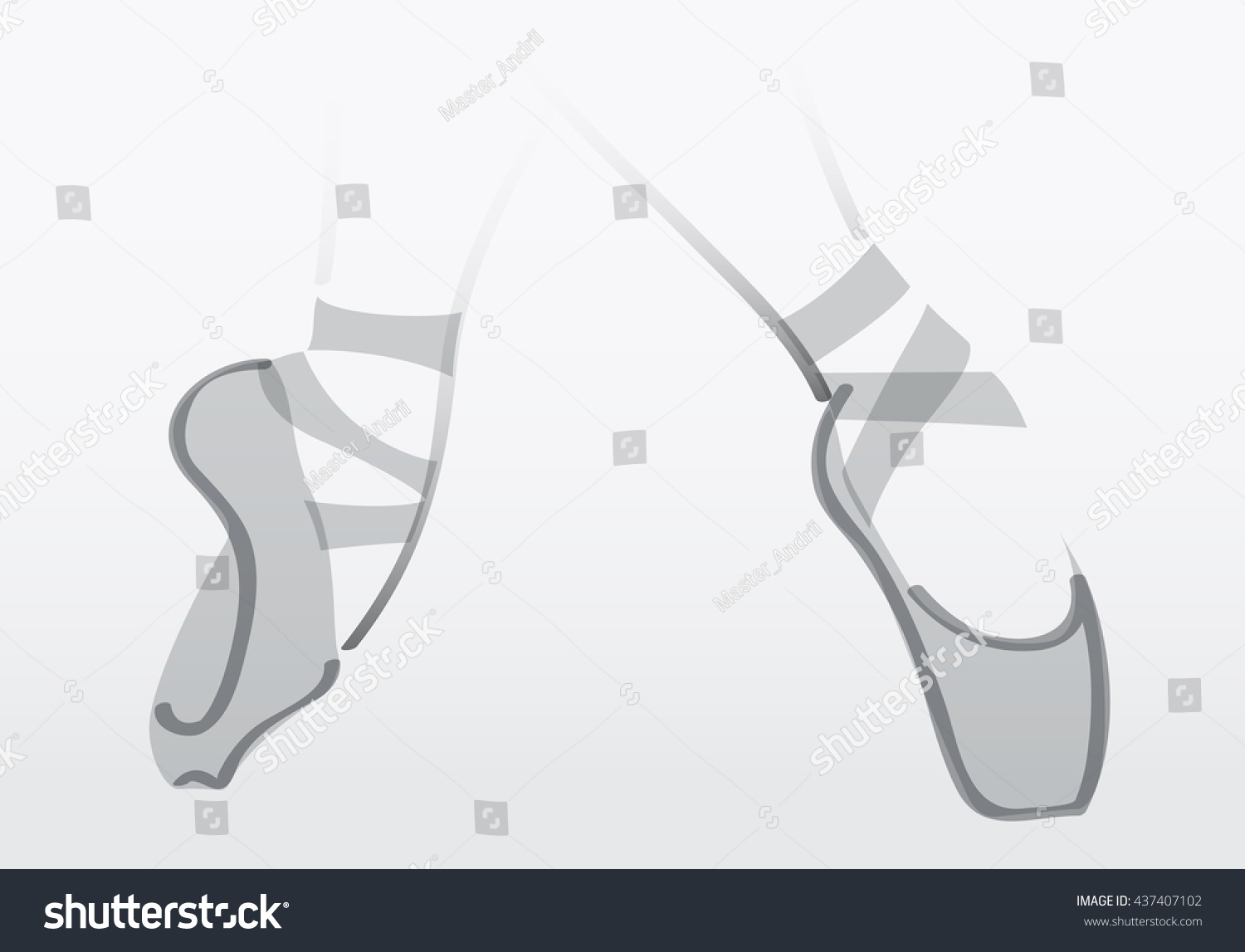 Ballet Shoes Vector Illustration Stock Vector (Royalty Free) 437407102 ...