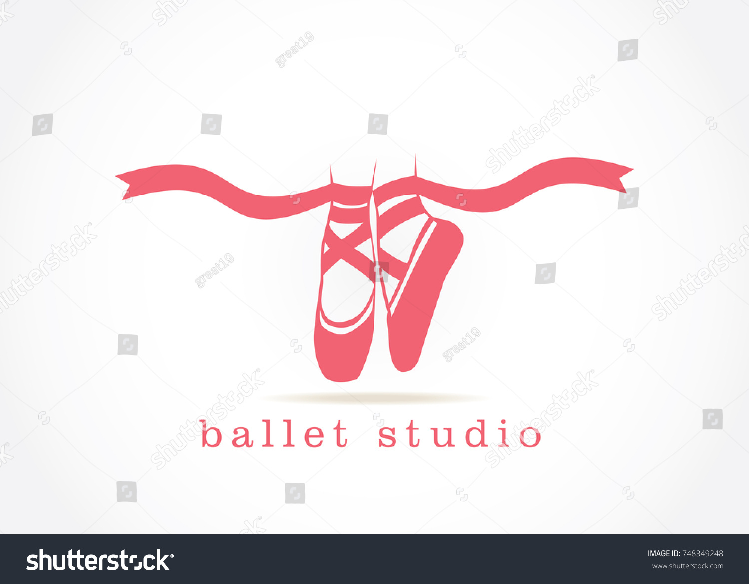 Logo-Design des Ballettstudios: Stock-Vektorgrafik (Lizenzfrei) 748349248
