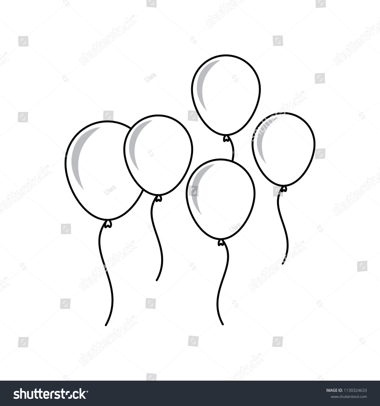 Ballon Sketch Vector Illustration Stock Vector (Royalty Free ...