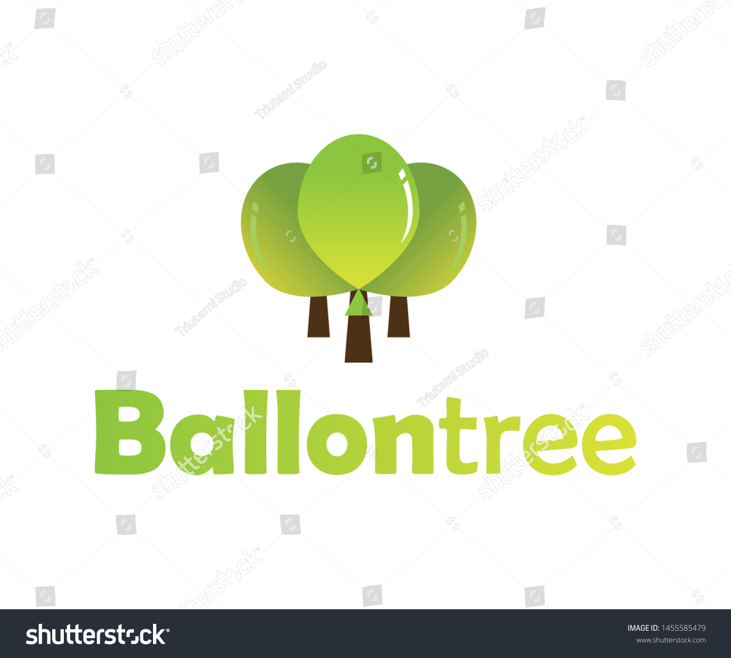 Ballon Tree Logo Design Templete Stock Vector (Royalty Free) 1455585479 ...