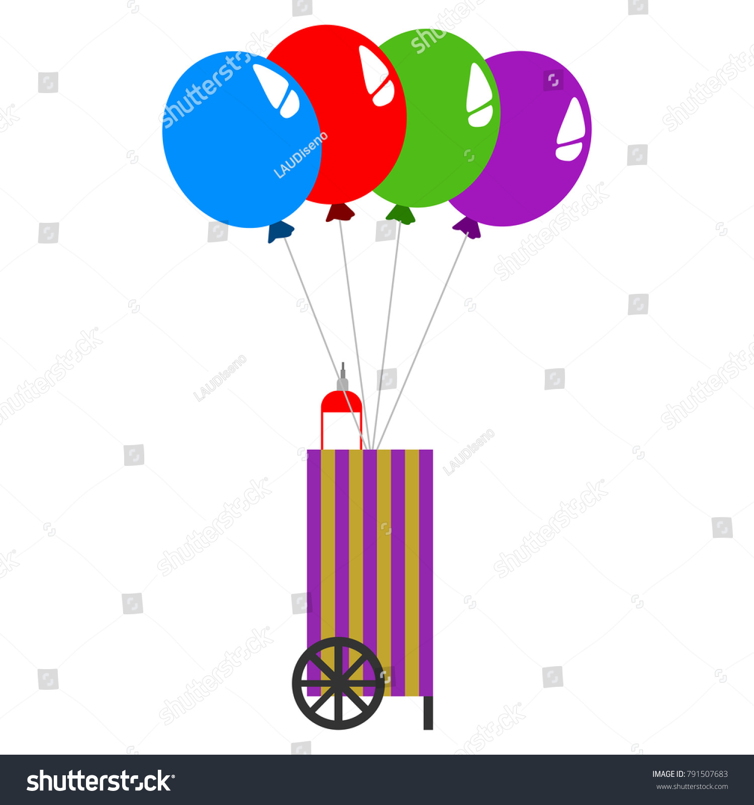 Balloon Cart On White Background Vector Stock Vector (Royalty Free ...