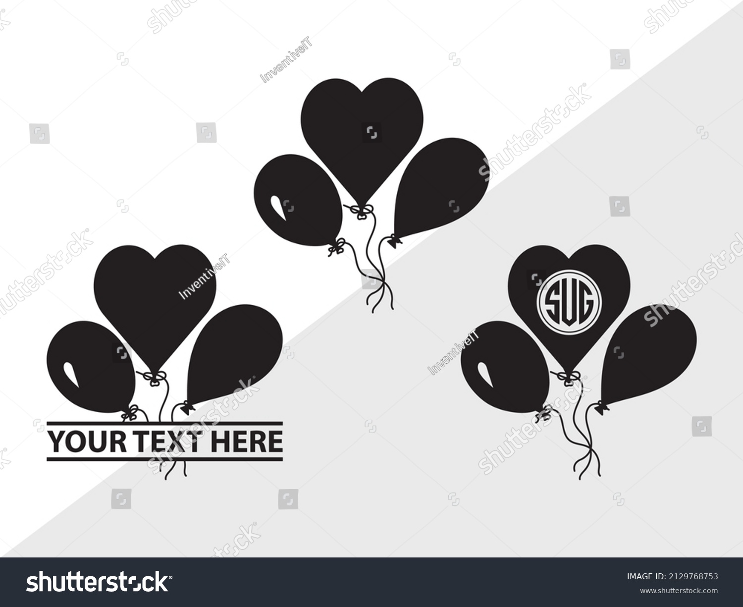 Balloon Monogram Printable Vector Illustration Stock Vector (Royalty ...