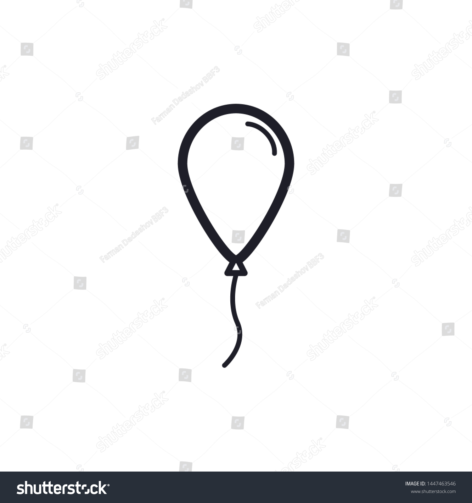 Balloon Outline Icon Vector Illustration Stock Vector (Royalty Free ...