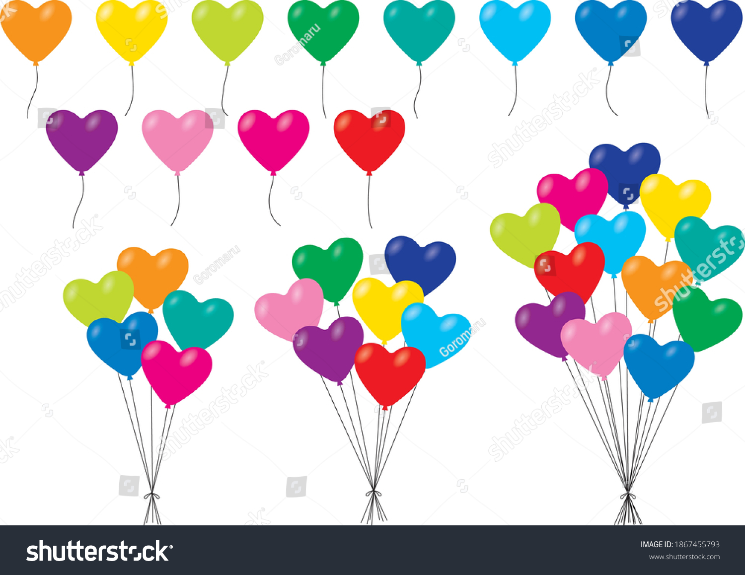Balloon Vector Illustration Material Collection Stock Vector (Royalty ...