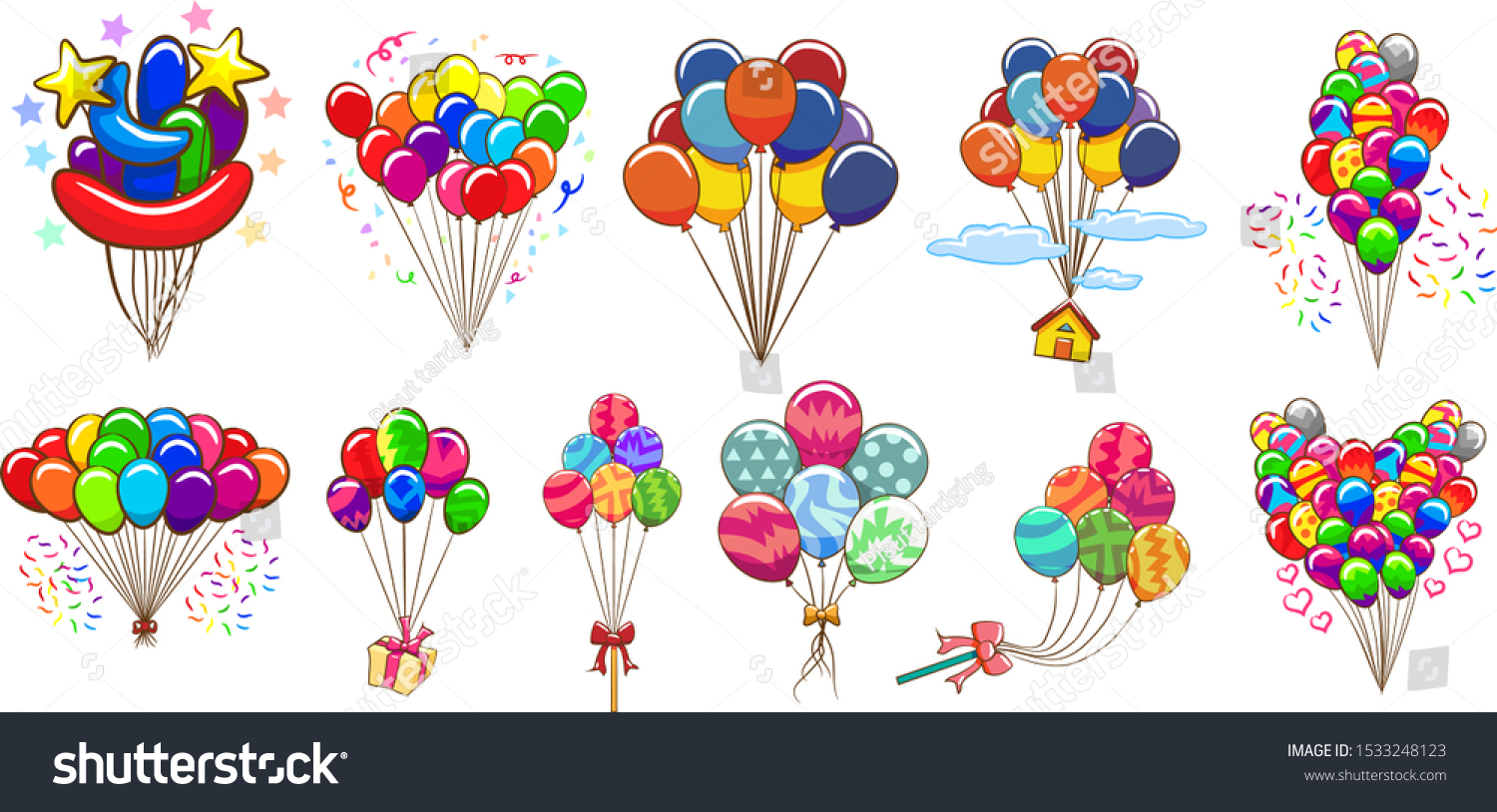 Balloon Vector Set Clipart Design: เวกเตอร์สต็อก (ปลอดค่าลิขสิทธิ์ ...