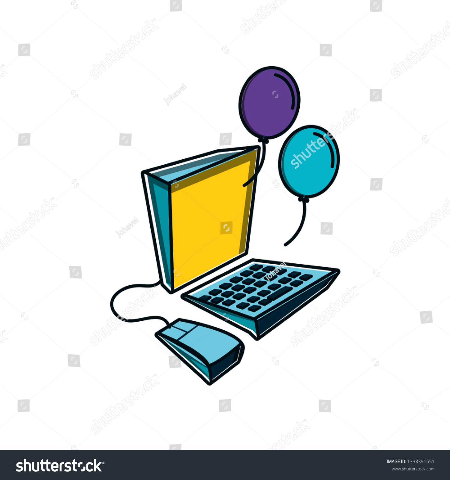 Balloons Helium Desktop Computer: vector de stock (libre de regalías ...