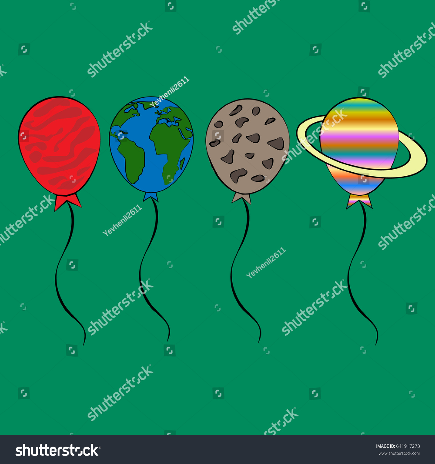 Balloons Planets Stock Vector (Royalty Free) 641917273