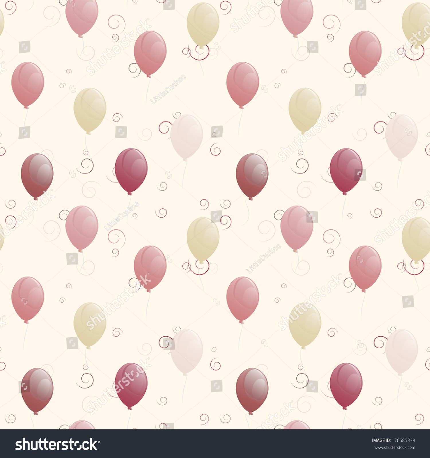 Balloons Seamless Texture Used Fill Pattern Stock Vector (Royalty Free ...