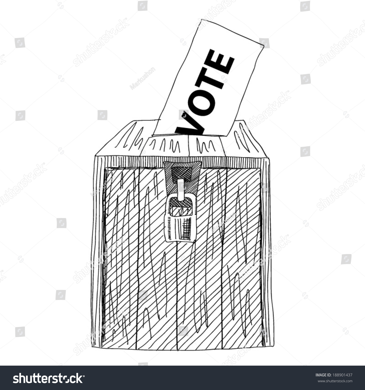 Ballot Box Sketchvector Illustration Stock Vector (Royalty Free) 188901437
