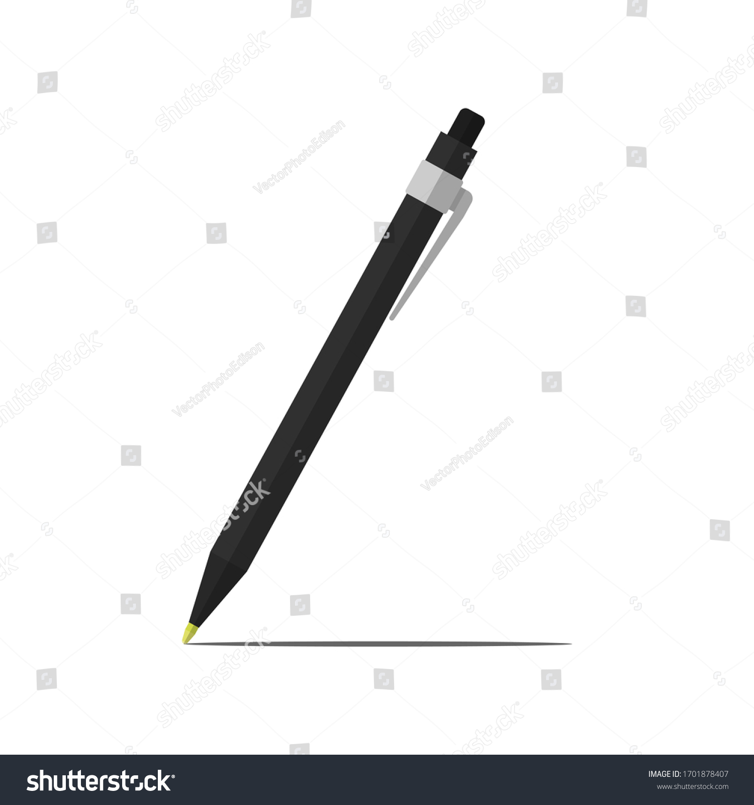 Ballpoint Pen Vector Graphic Flat Design Stock Vector (Royalty Free ...