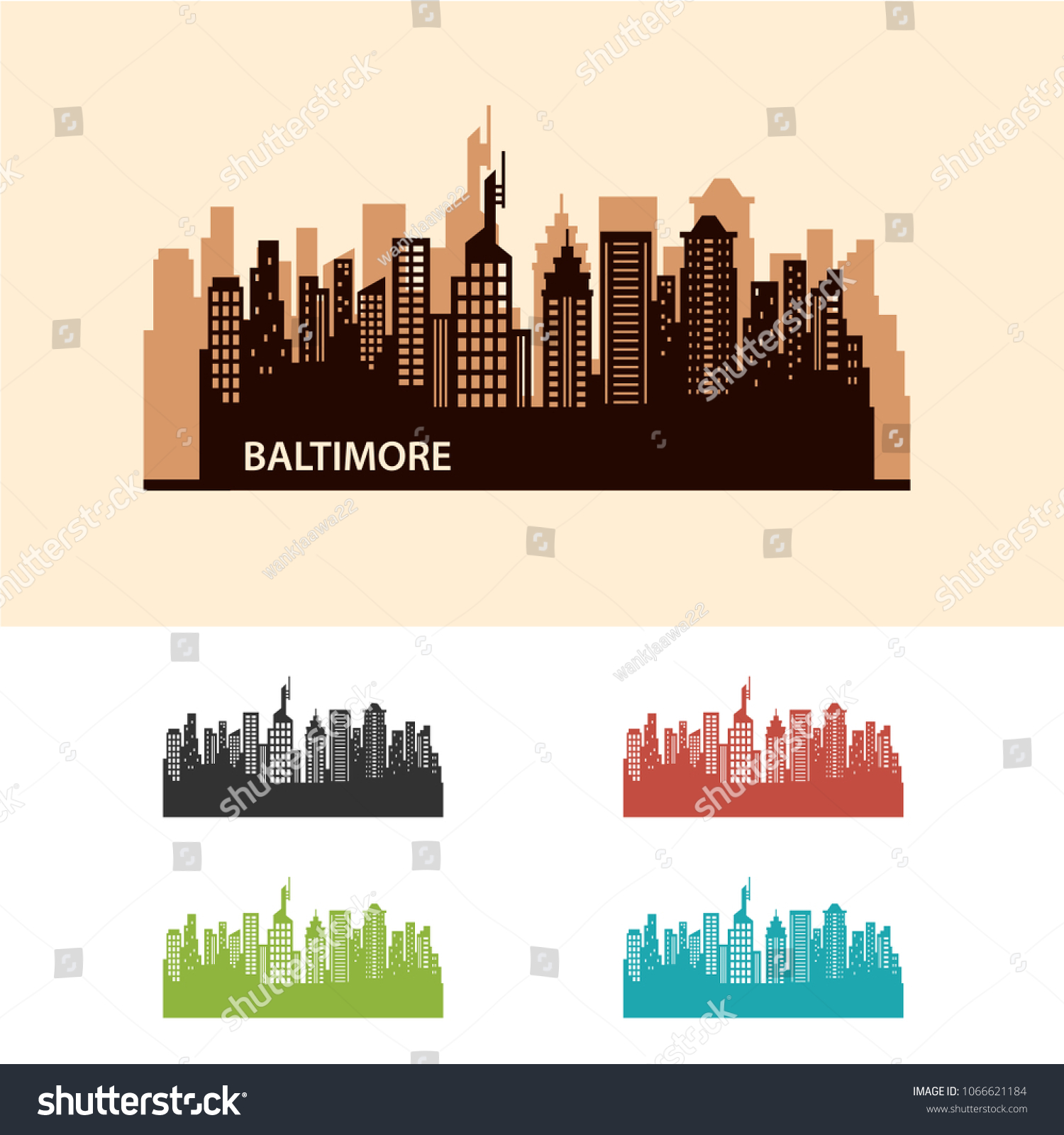 Baltimore Skyline City Logo Vector 스톡 벡터(로열티 프리) 1066621184 | Shutterstock