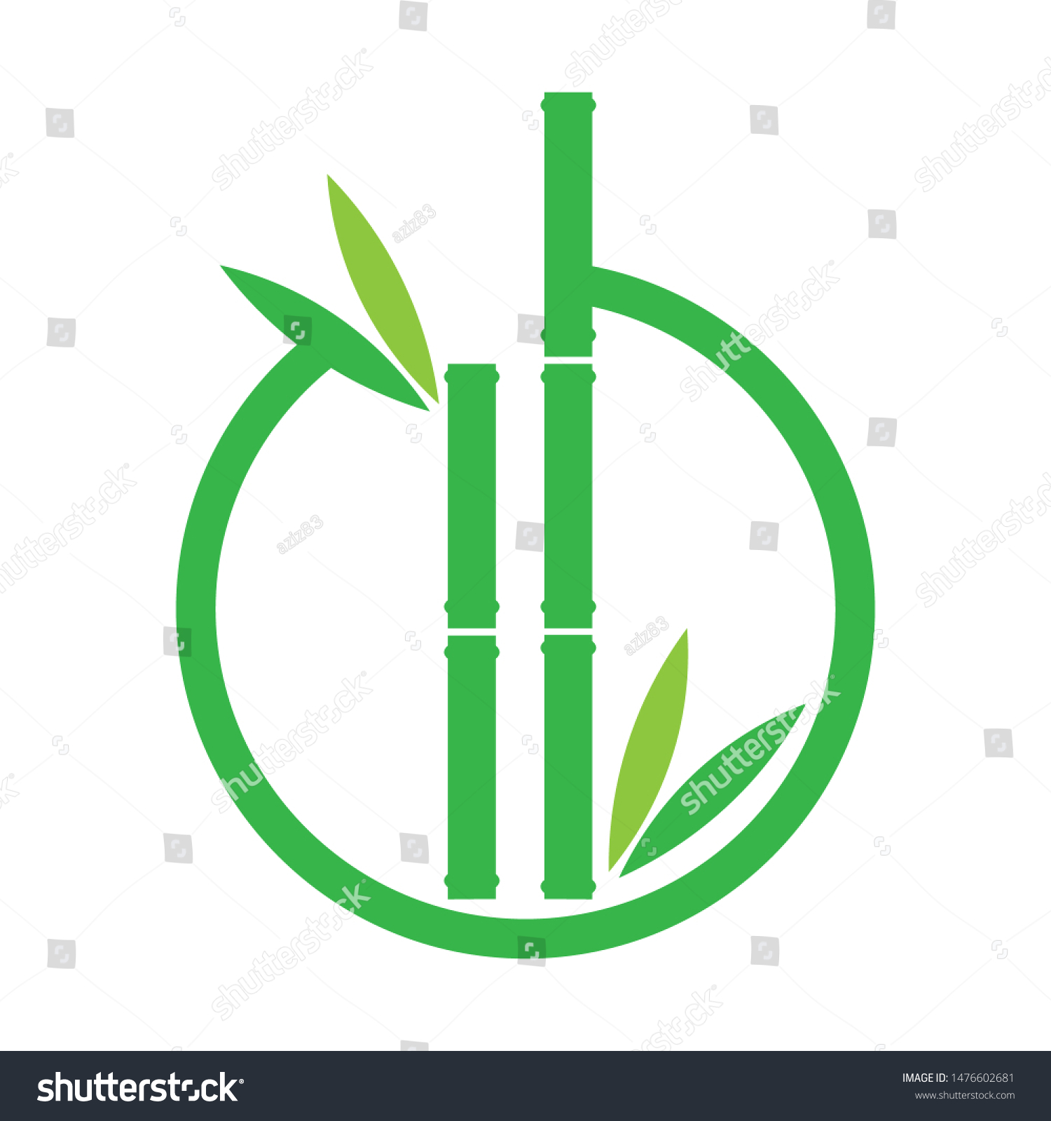 Bamboo Leaf Logo Vector Design Stock Vector (Royalty Free) 1476602681 ...