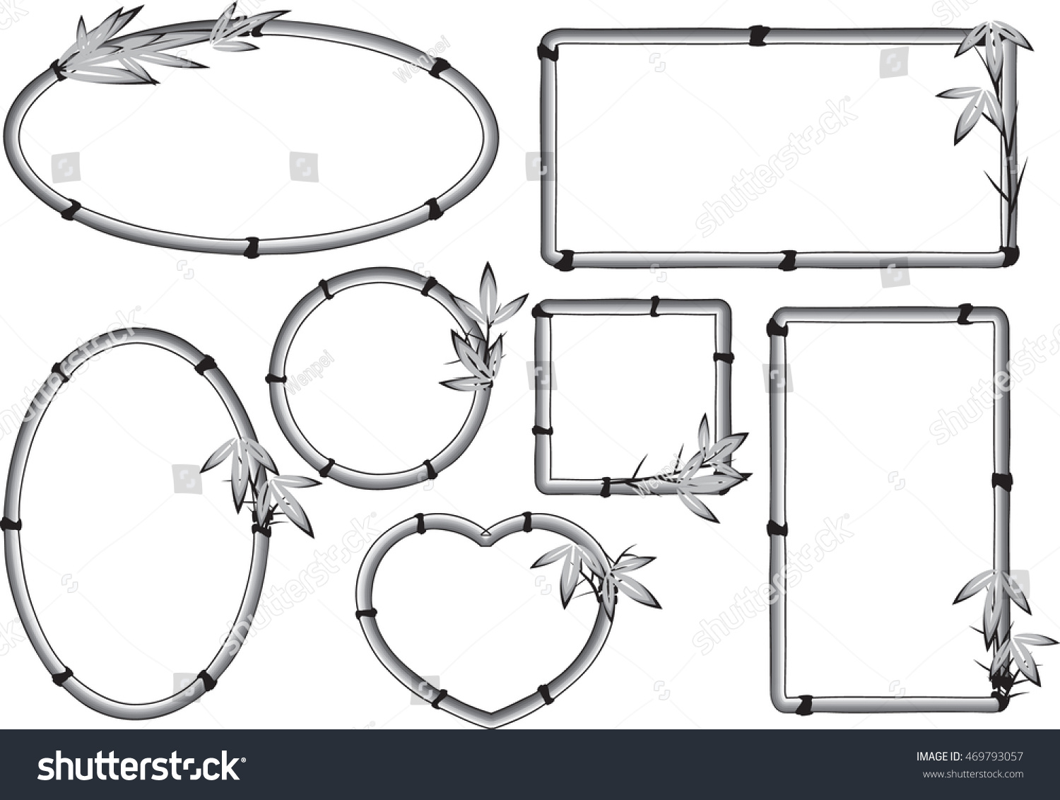 Bamboo Border Background Frame Card Stock Vector (Royalty Free) 469793057