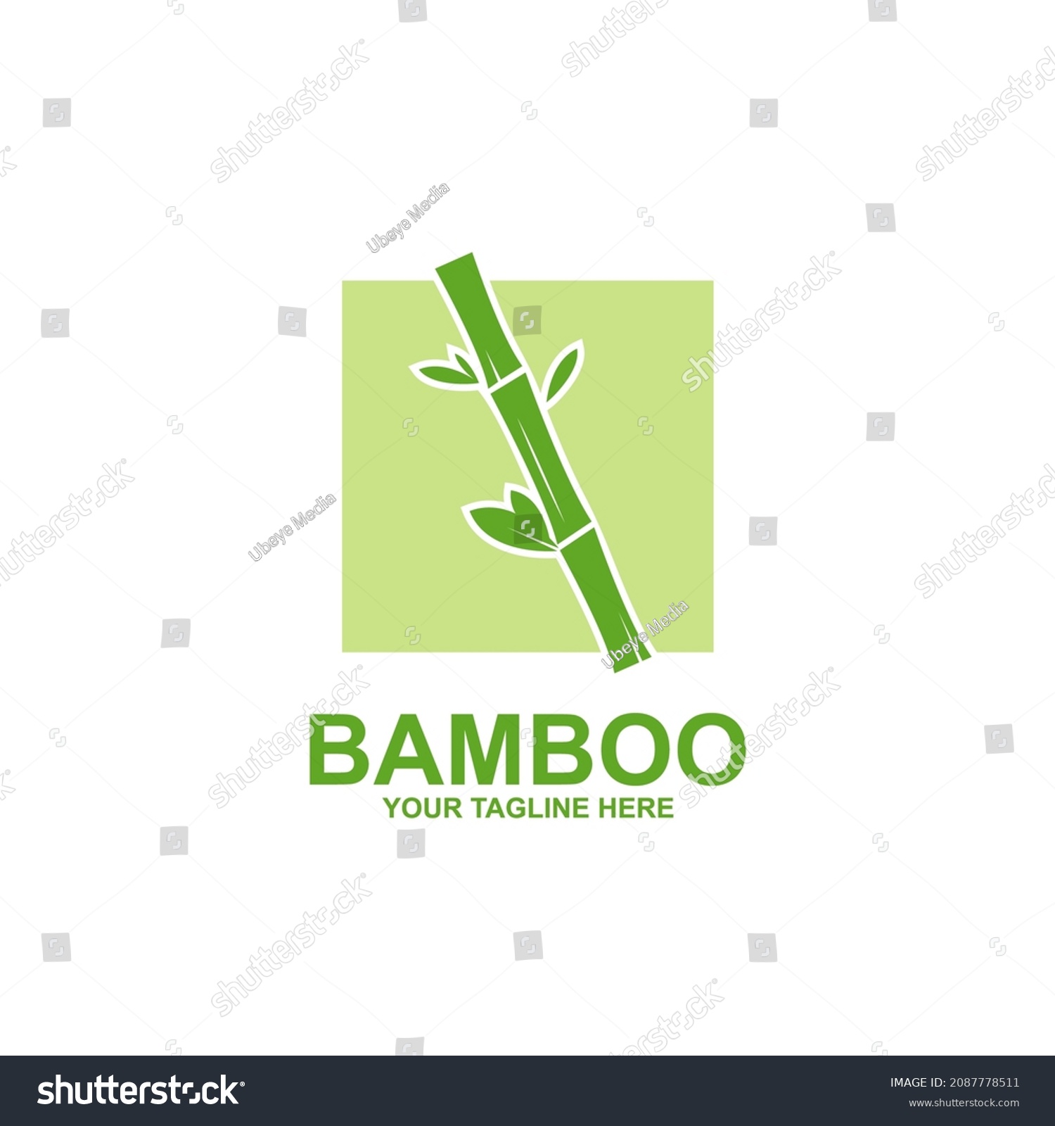 Bamboo Flat Template Design Logo Stock Vector (Royalty Free) 2087778511 ...