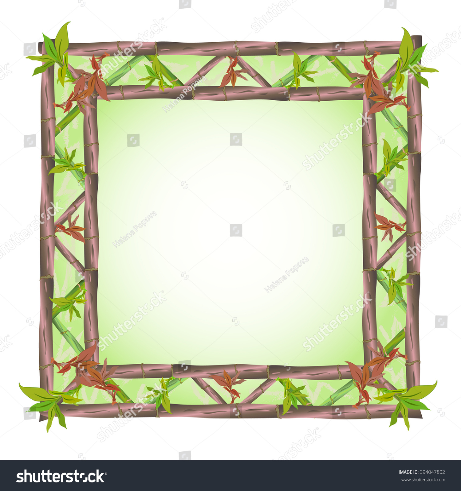 Bamboo Frame Feng Shui Stock Vector (Royalty Free) 394047802