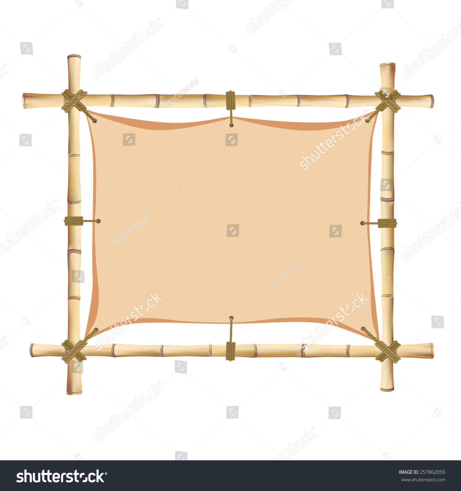 Bamboo Frame Vector Illustration Isolated On: เวกเตอร์สต็อก (ปลอดค่า ...