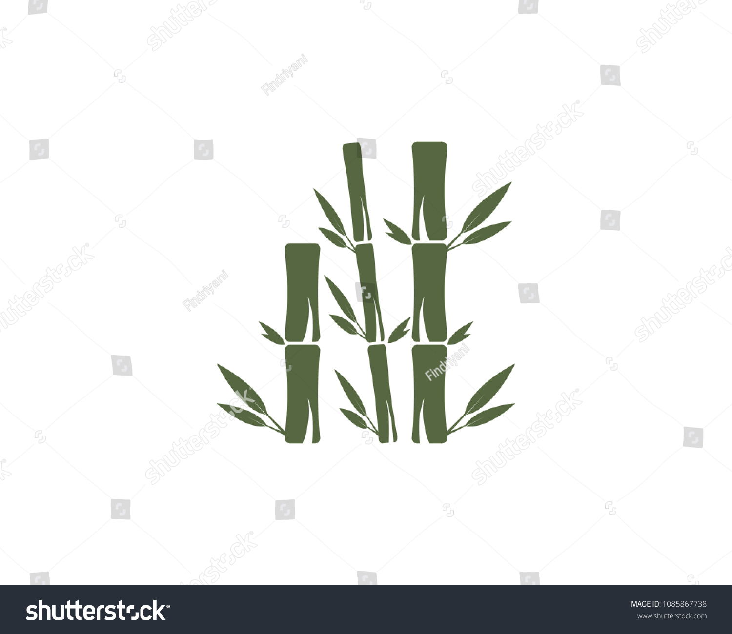 Bamboo Leaf Icon Logo Vector Stock Vector (Royalty Free) 1085867738