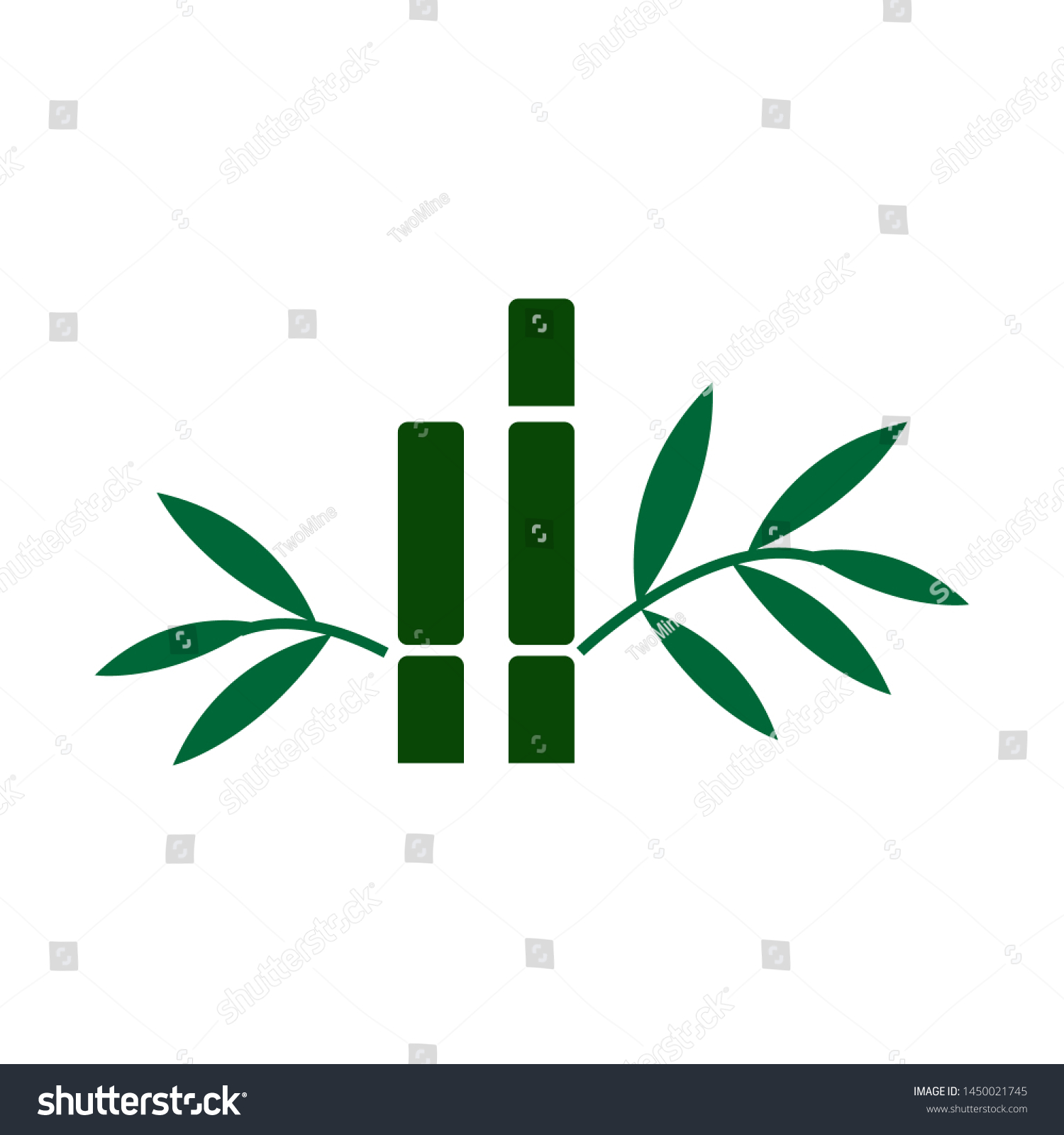 Bamboo Leaf Icon Logo Vector Design Stock Vector (Royalty Free ...