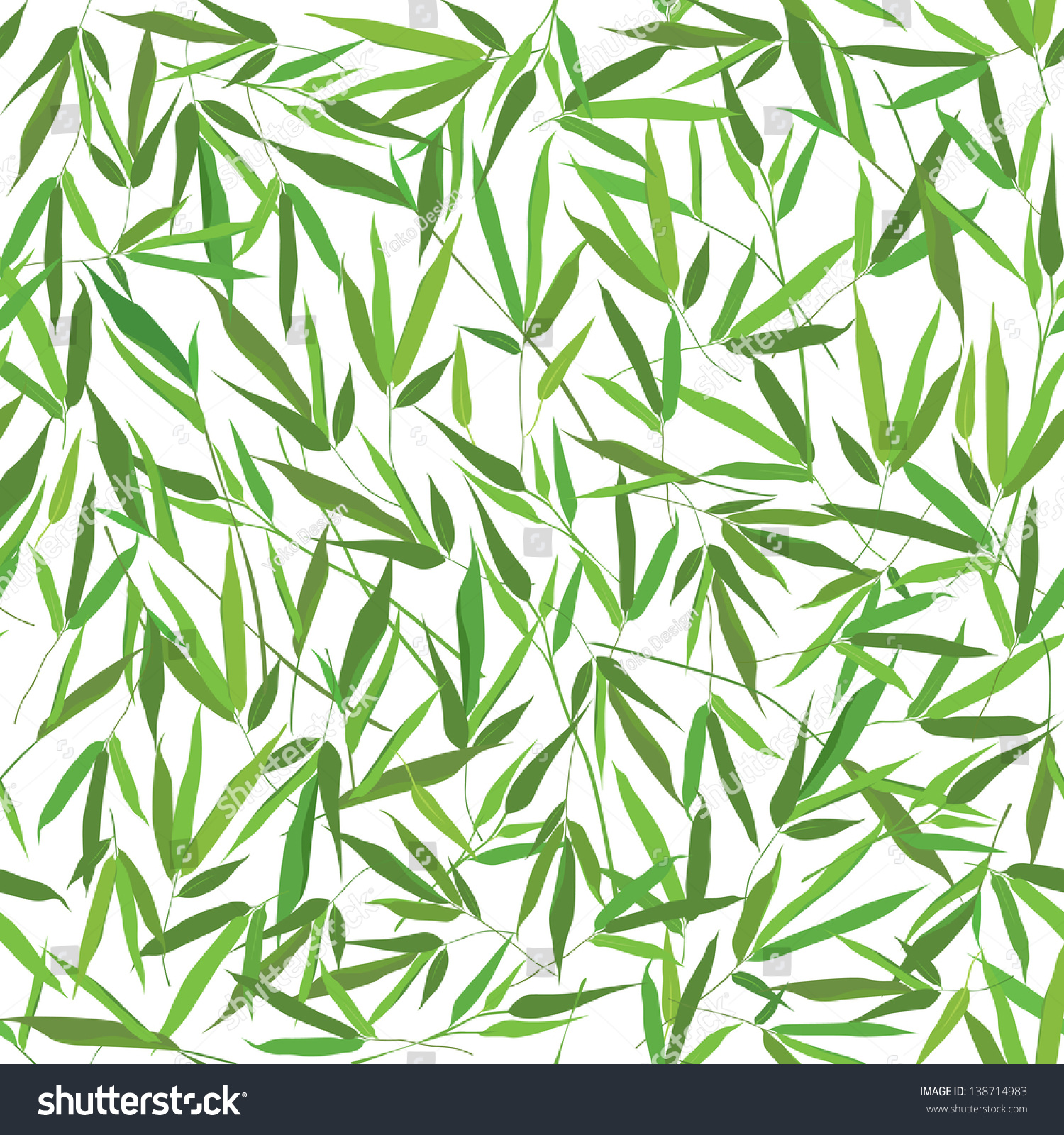 Bamboo Leaves Seamless Pattern Floral Spring Stock Vector (Royalty Free ...