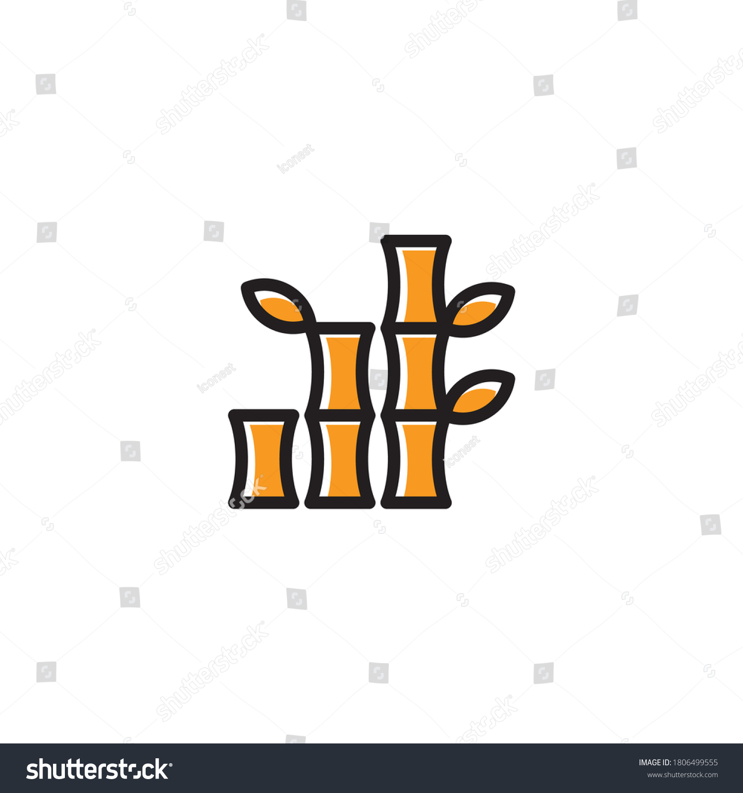 Bamboo Line Icon Vector Eps Stock Vector (Royalty Free) 1806499555 ...