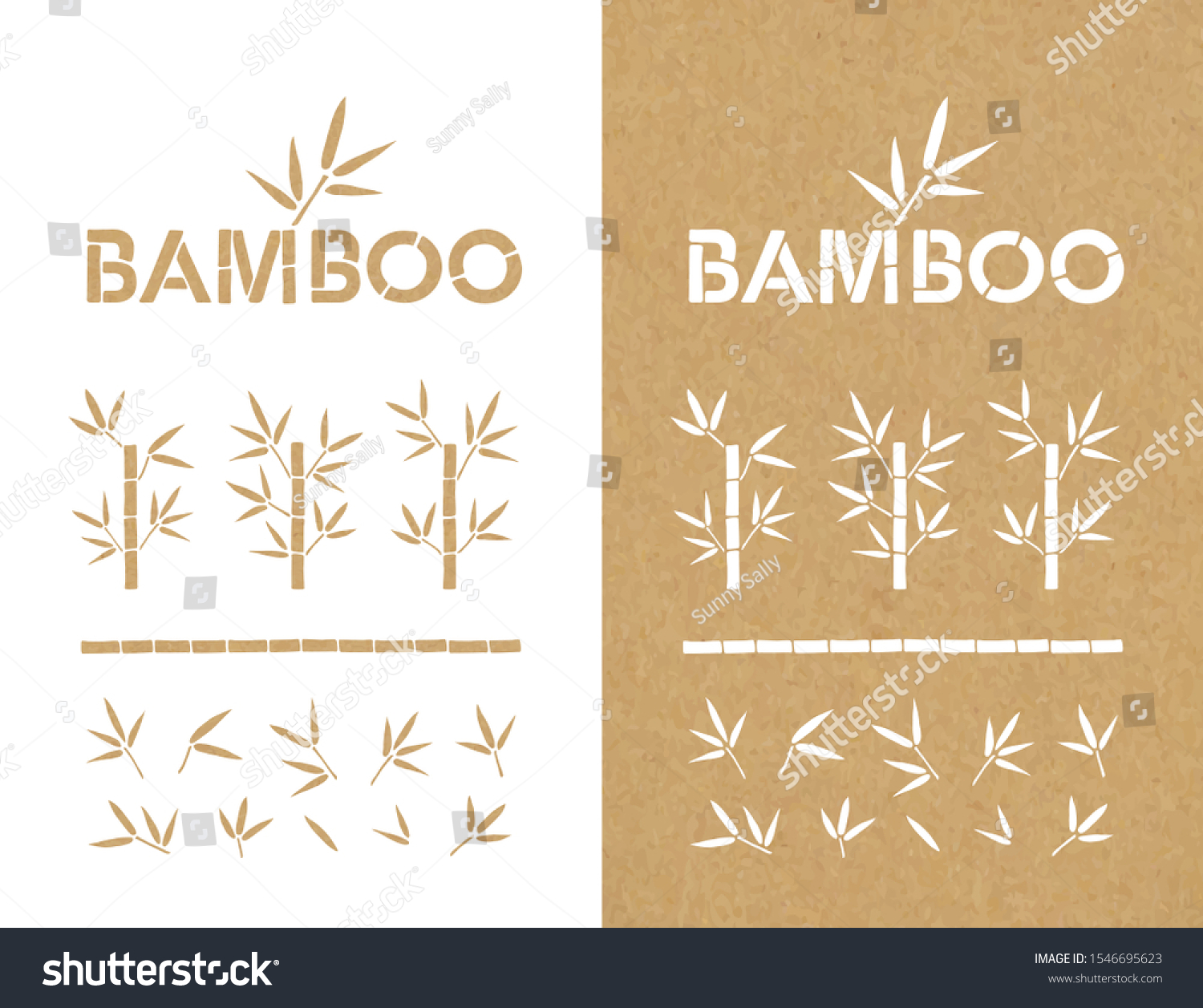 Bamboo Set Bamboo Design Elements Logo Stock Vector (Royalty Free ...