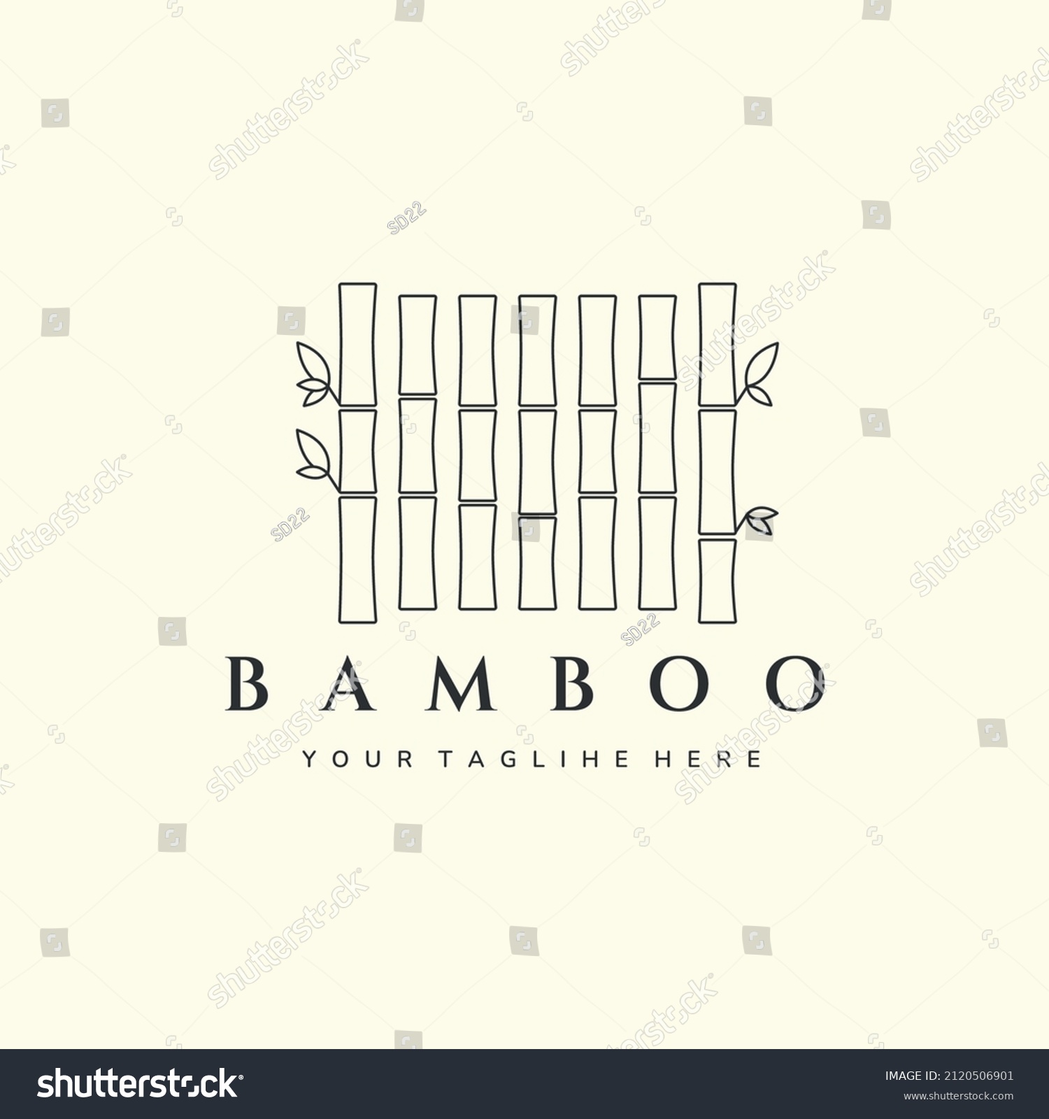 Bamboo Simple Line Art Logo Template Stock Vector (Royalty Free ...