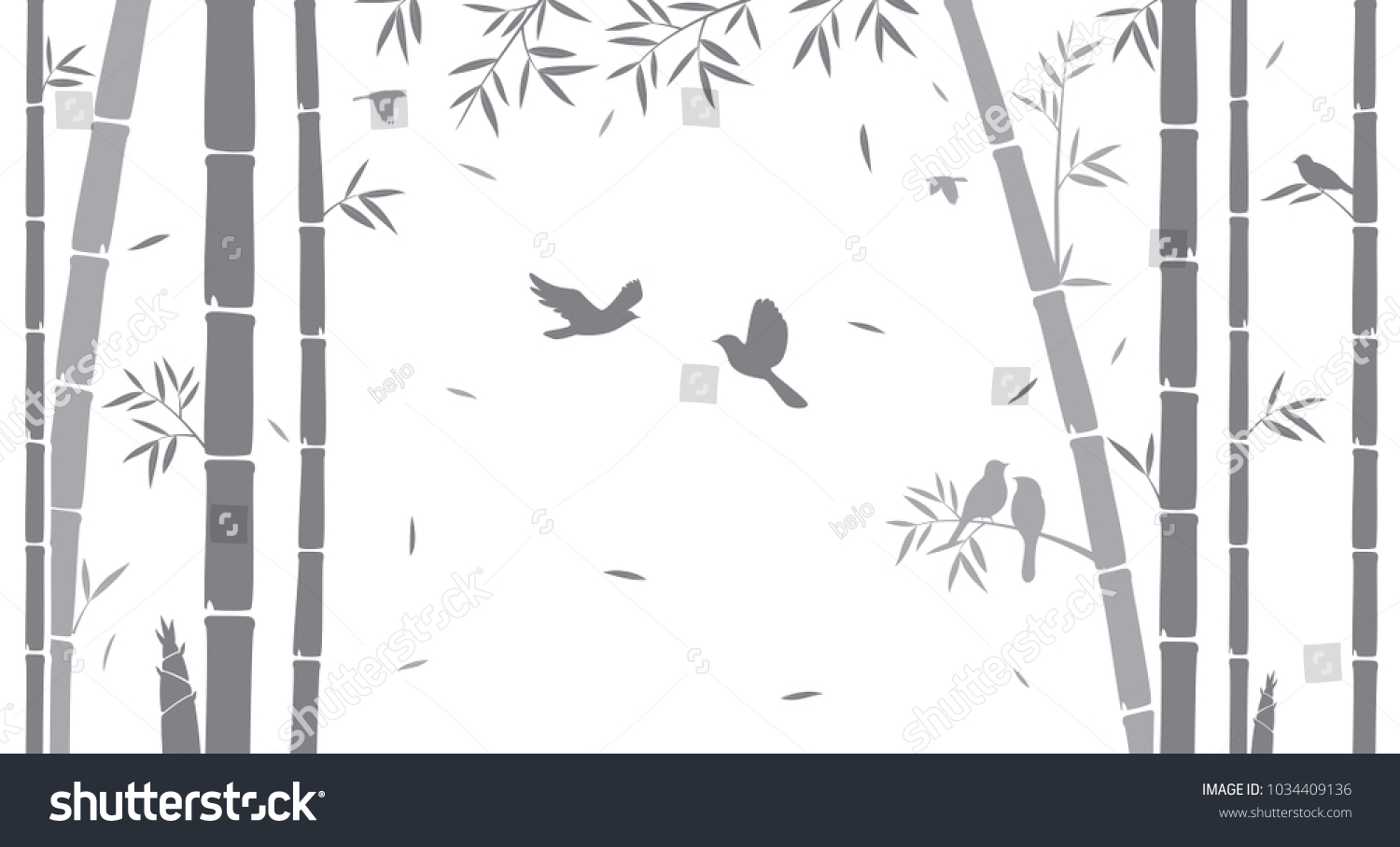Bamboo Tree Silhouette Background Stock Vector (Royalty Free ...