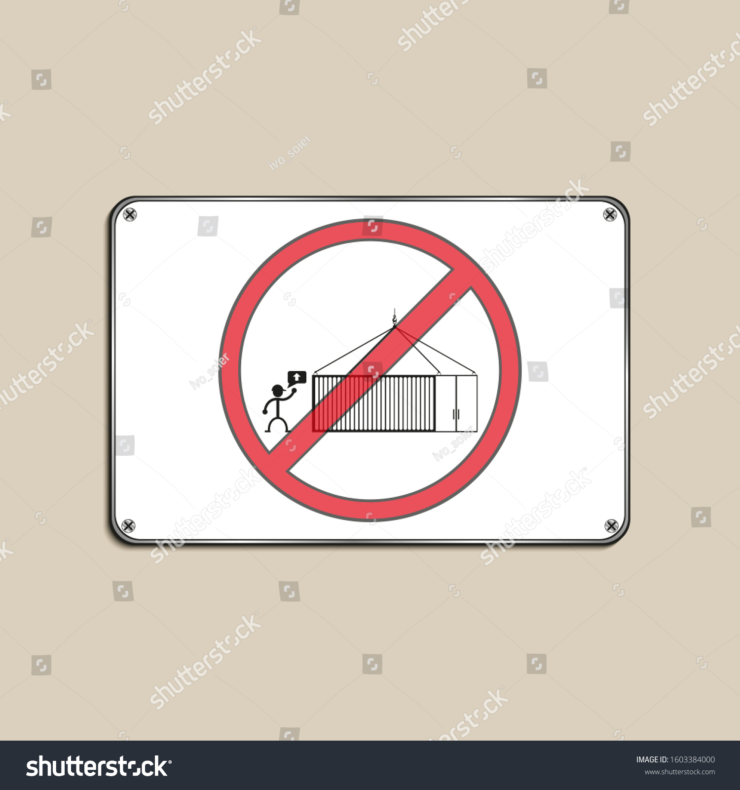 Ban On Lifting Containers Vector Icon Stock Vector (Royalty Free ...
