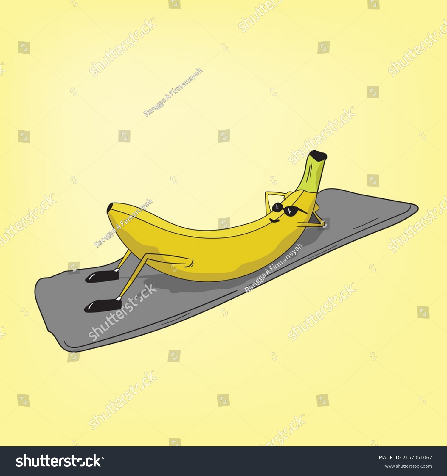 Banana Doing Workout Using Sunglasses Vector Stock Vector (Royalty Free ...