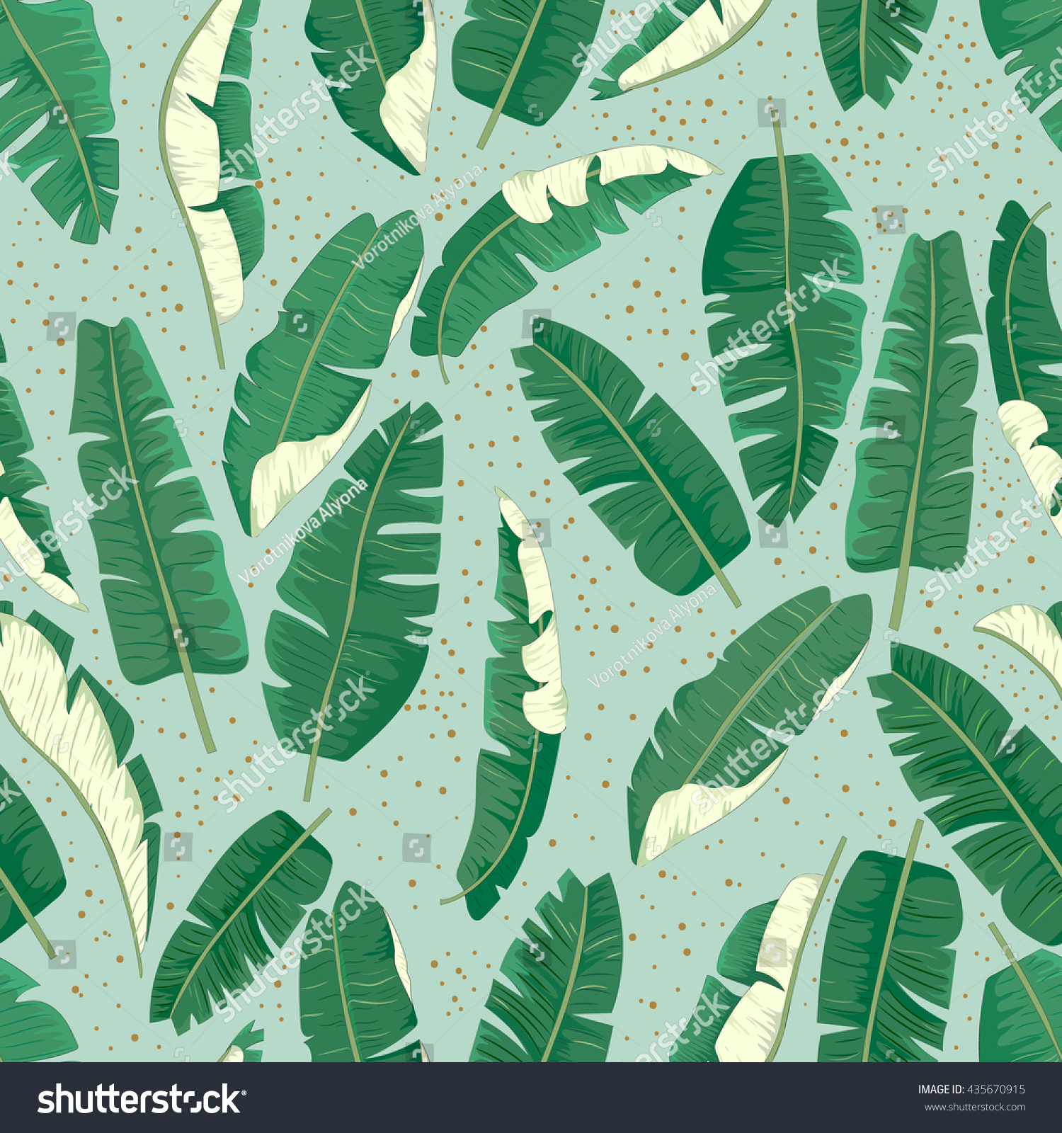 Banana Leaves Pattern Stock Vector (Royalty Free) 435670915