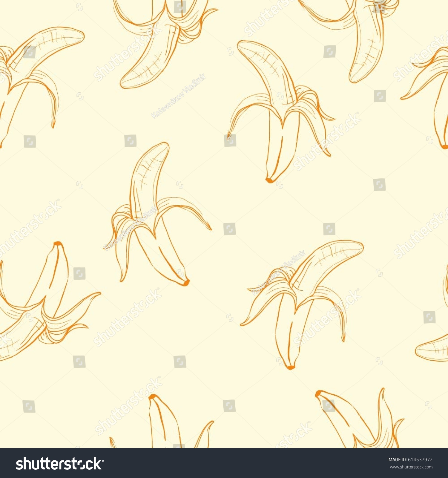 Banana Pattern Vectorillustration Stock Vector (Royalty Free) 614537972 ...