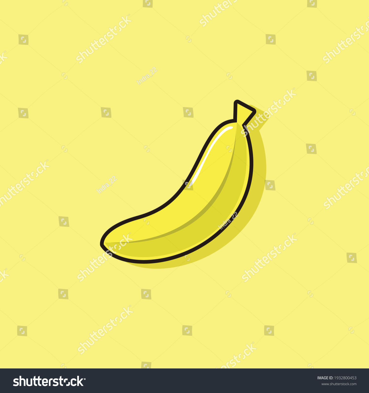 Banana Simple Vector Cartoon Design Stock Vector (Royalty Free ...