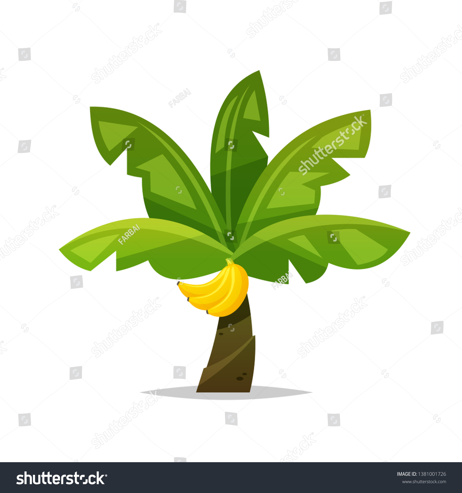 Banana Tree Vector Isolated Illustration Stock Vector (Royalty Free ...