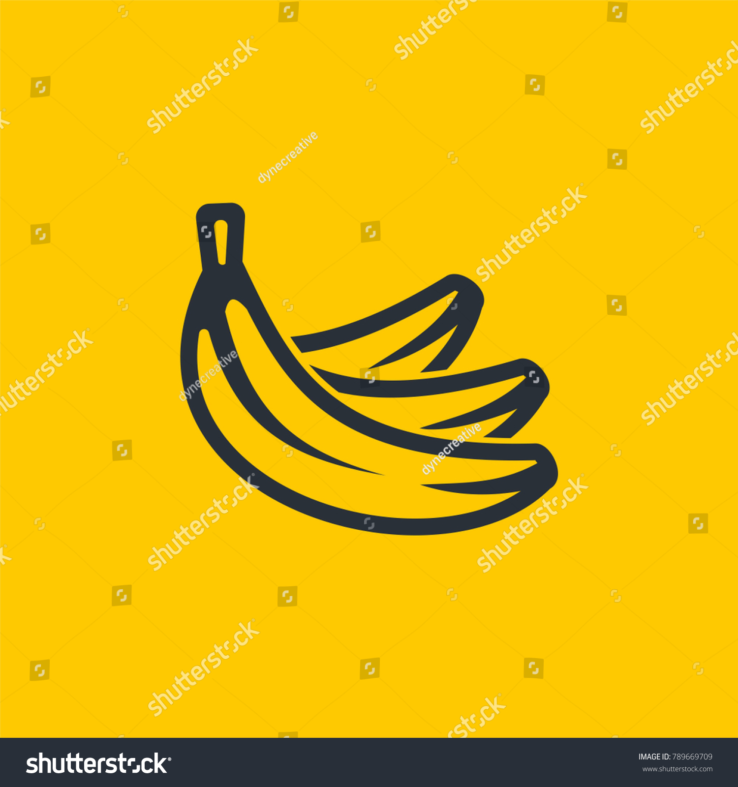 Vektor Stok Banana Vector Icon Logo Design (Tanpa Royalti) 789669709 ...