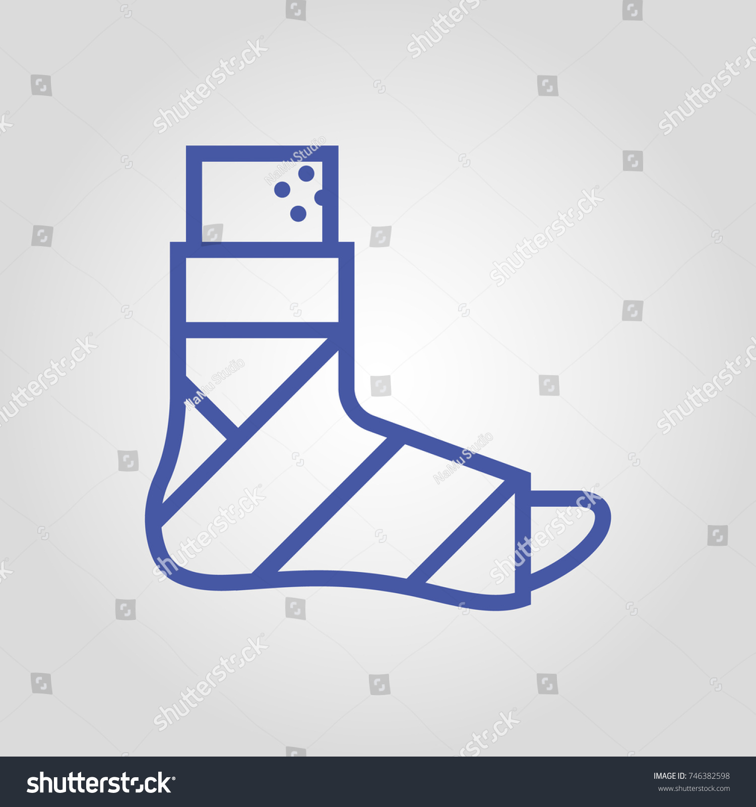 Bandaged Leg Isolated Flat Linear Vector Stock Vector (Royalty Free ...