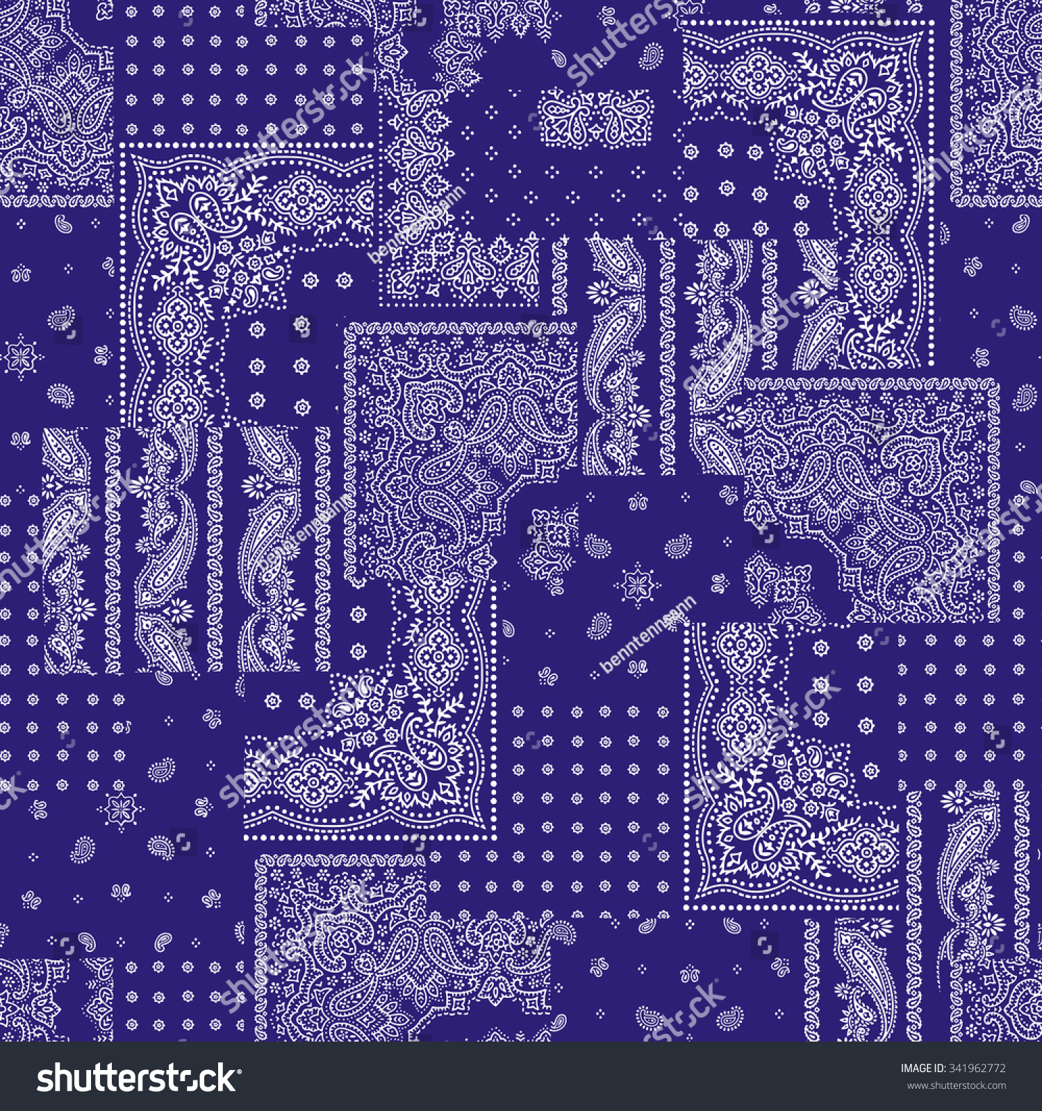 Bandanna Pattern Design Stock Vector (Royalty Free) 341962772 ...