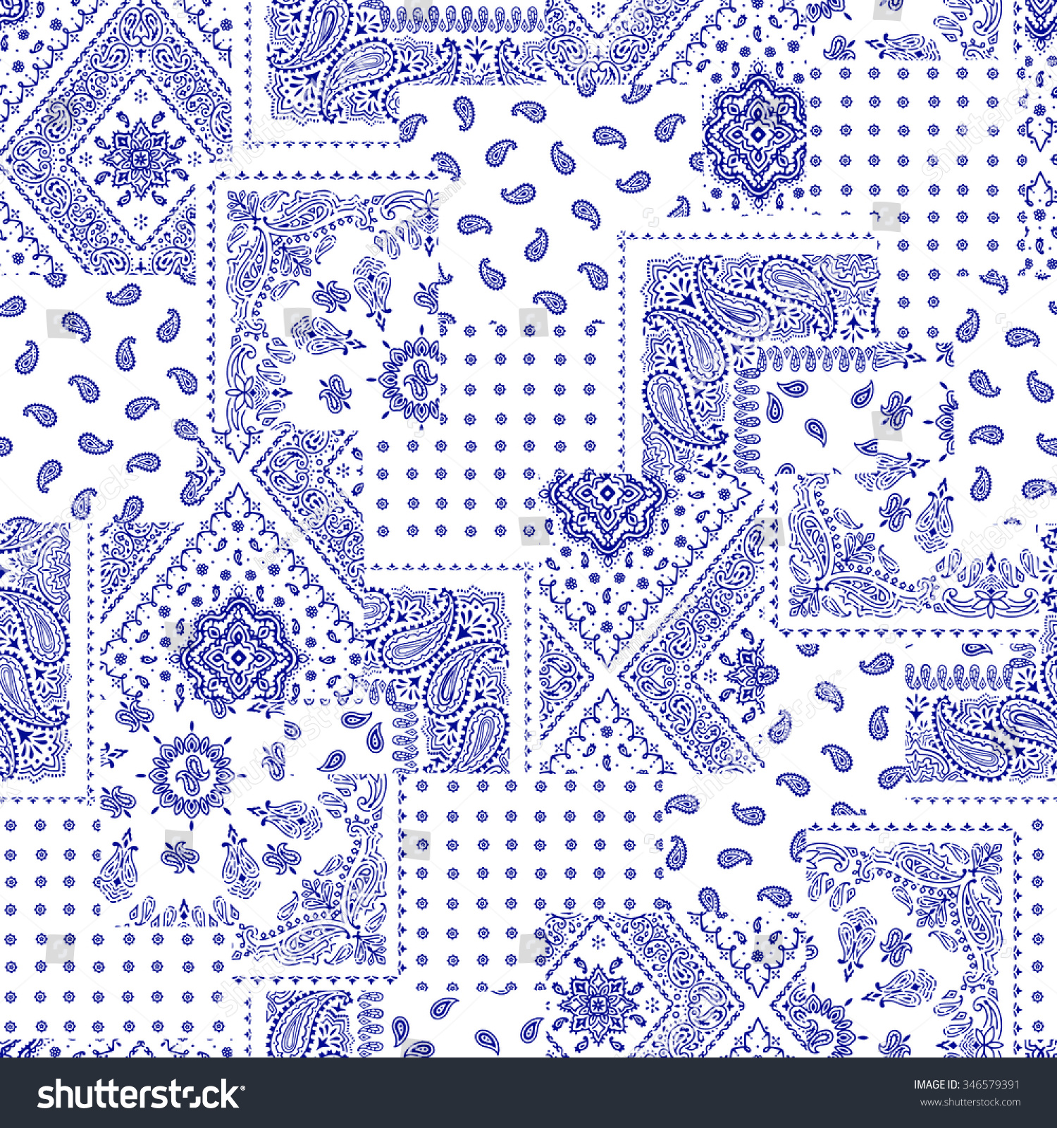 Bandanna Pattern Design Stock Vector (Royalty Free) 346579391
