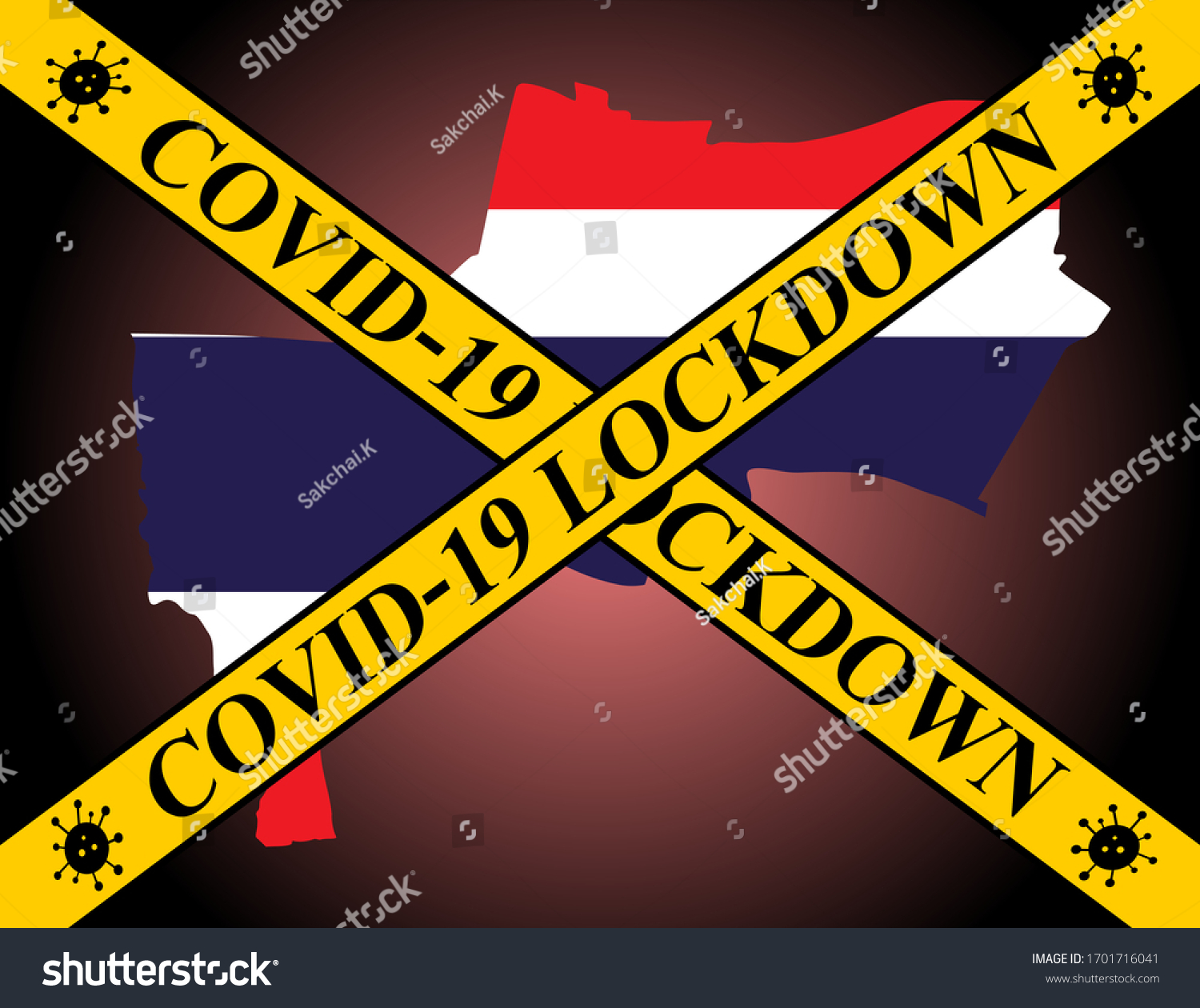 Bangkok Lock Down Icon Vector Stock Vector (Royalty Free) 1701716041 ...