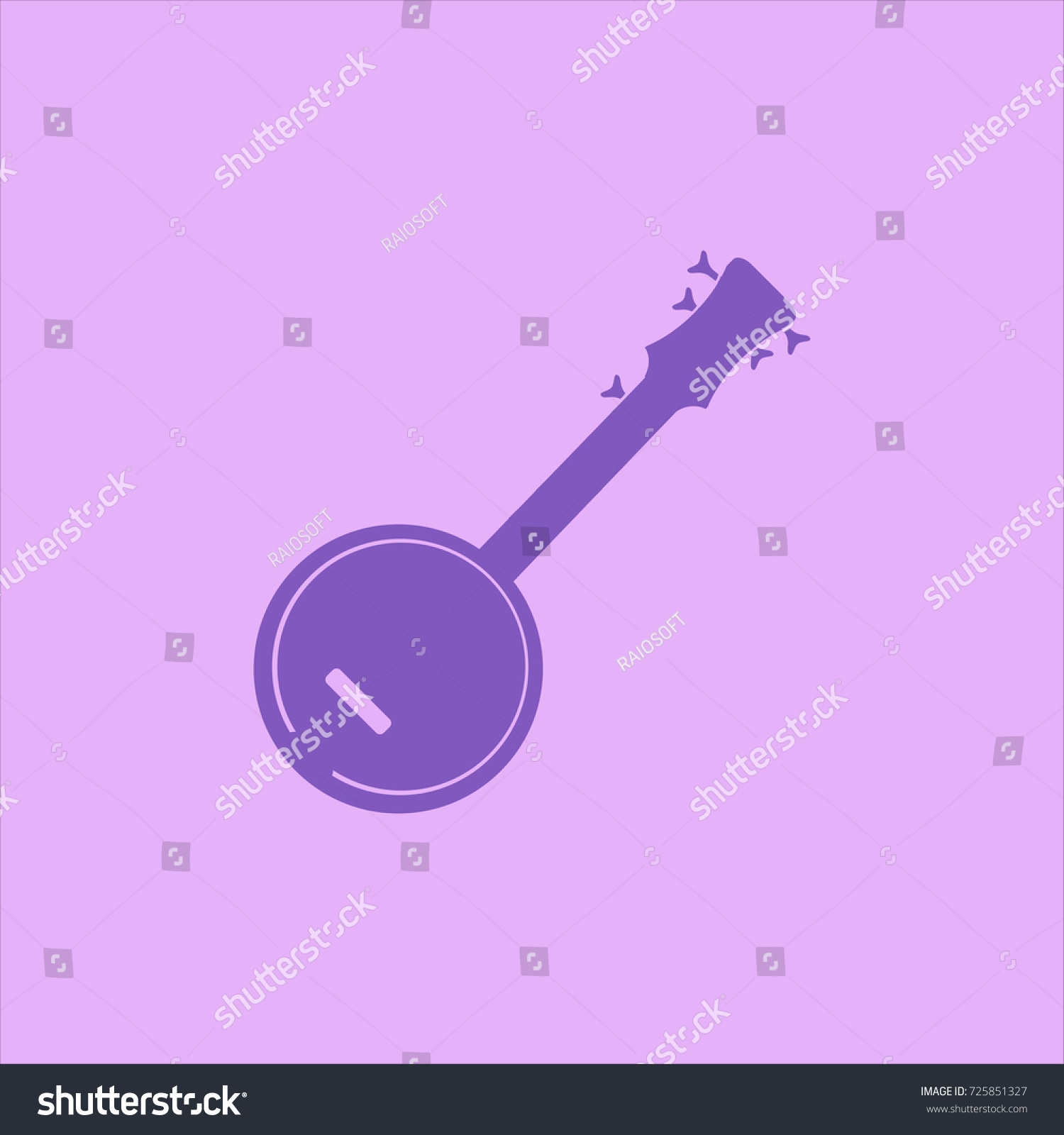 Banjo Music Instruments Violets Background Stock Vector (Royalty Free ...