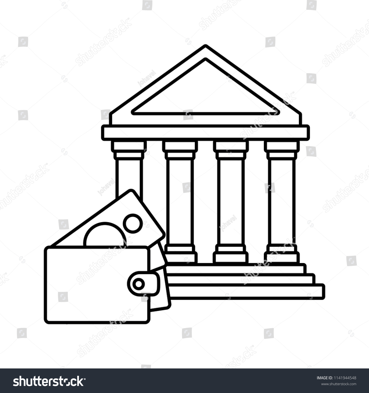 Bank Building Design Stock Vector (Royalty Free) 1141944548 | Shutterstock