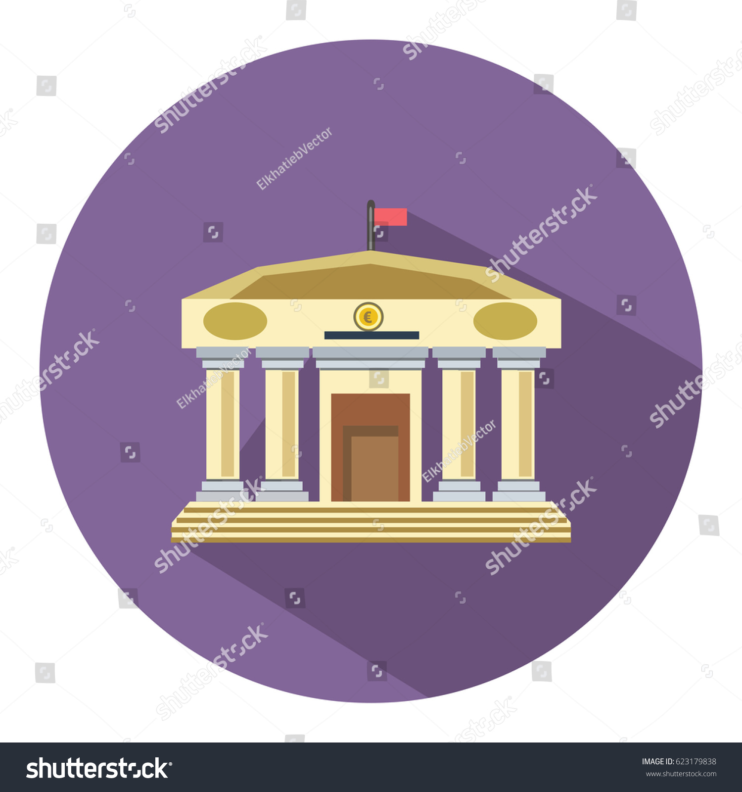 Bank Building Icon Stock Vector (Royalty Free) 623179838 | Shutterstock