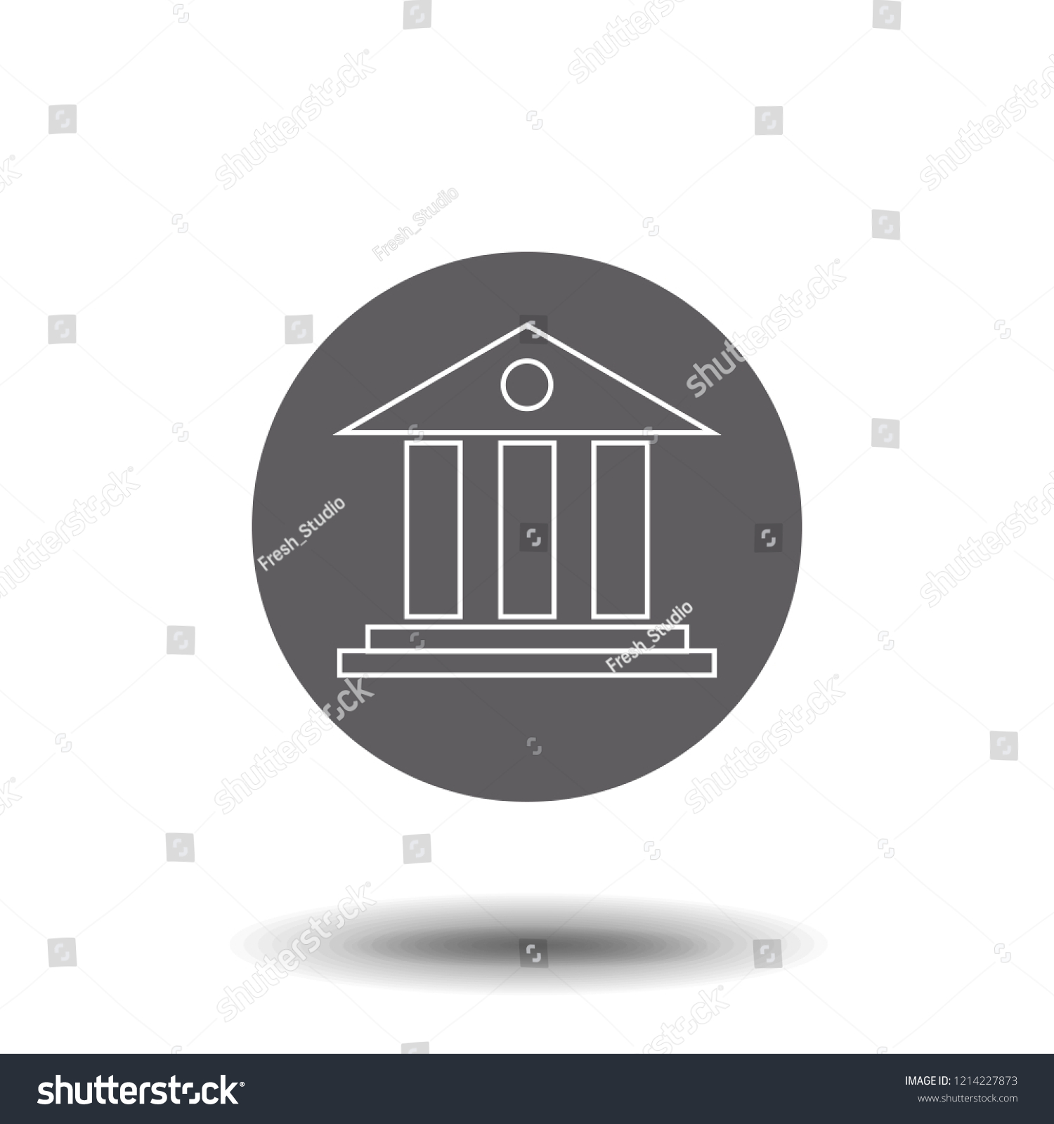 Bank Building Icon Vector Stock Vector (Royalty Free) 1214227873