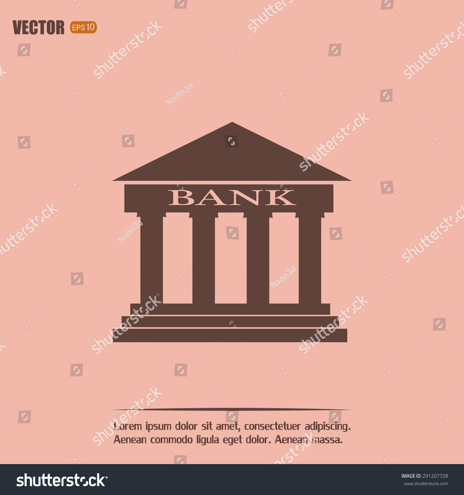 Bank Building Vector Icon Stock Vector (Royalty Free) 291207728 ...