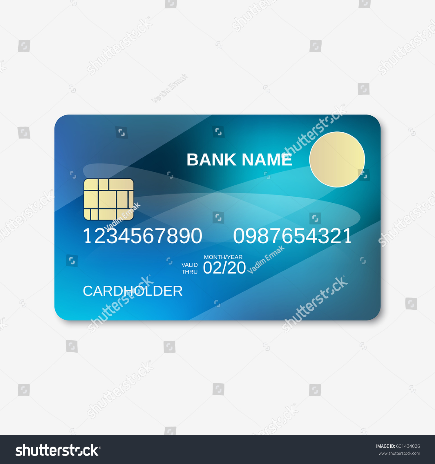 Bank Card Design Vector Template Stock Vector 601434026 - Shutterstock