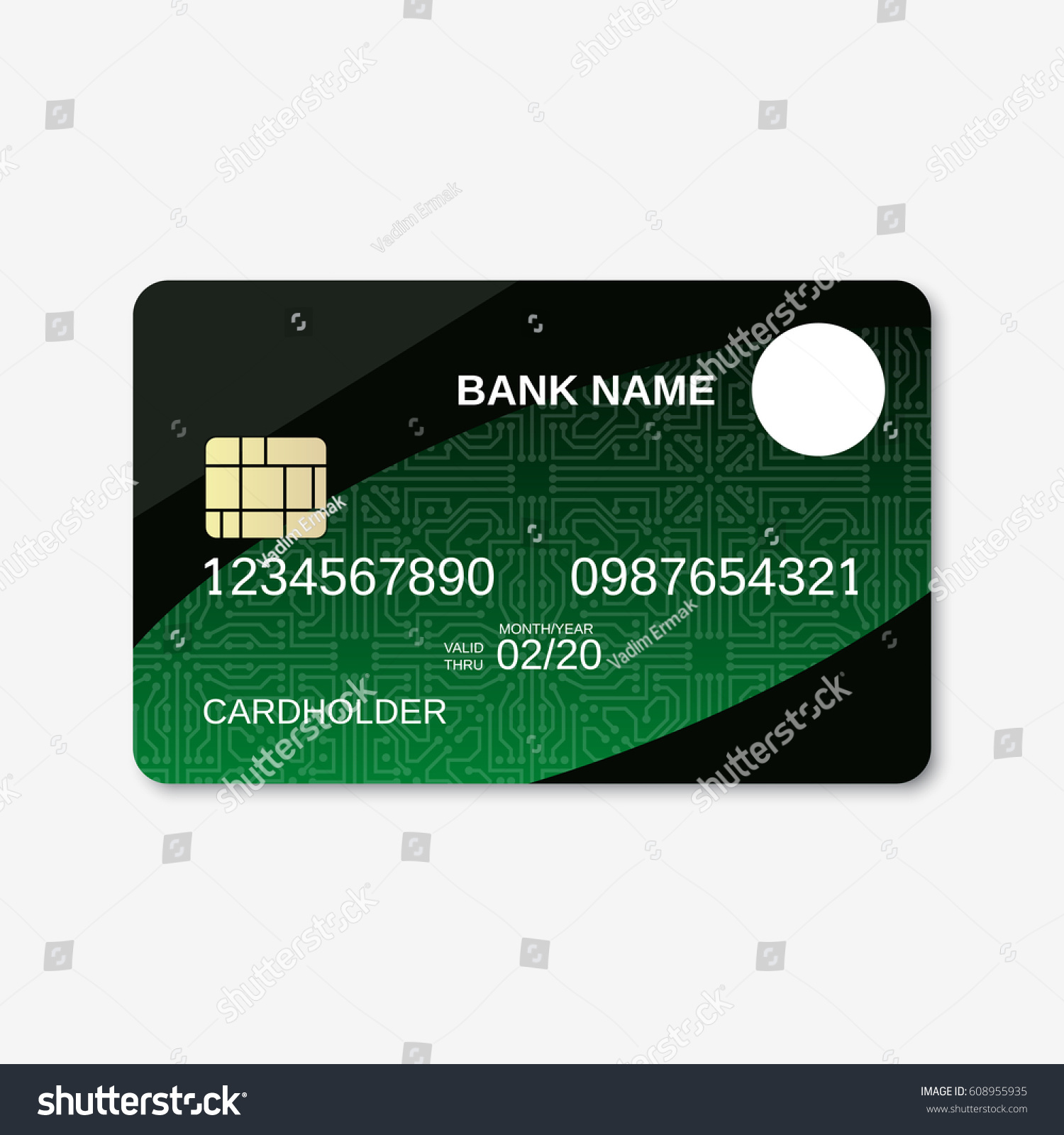 Bank Card Design Vector Template Digital Stock Vector (Royalty Free ...