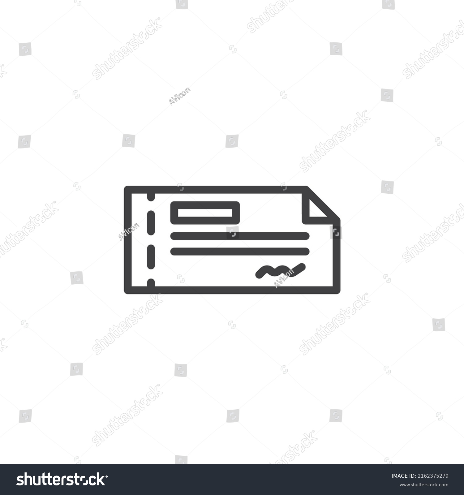 Bank Cheque Line Icon Linear Style Stock Vector (Royalty Free ... Bank Cheque Line Icon Linear Style Stock Vector (Royalty Free ...