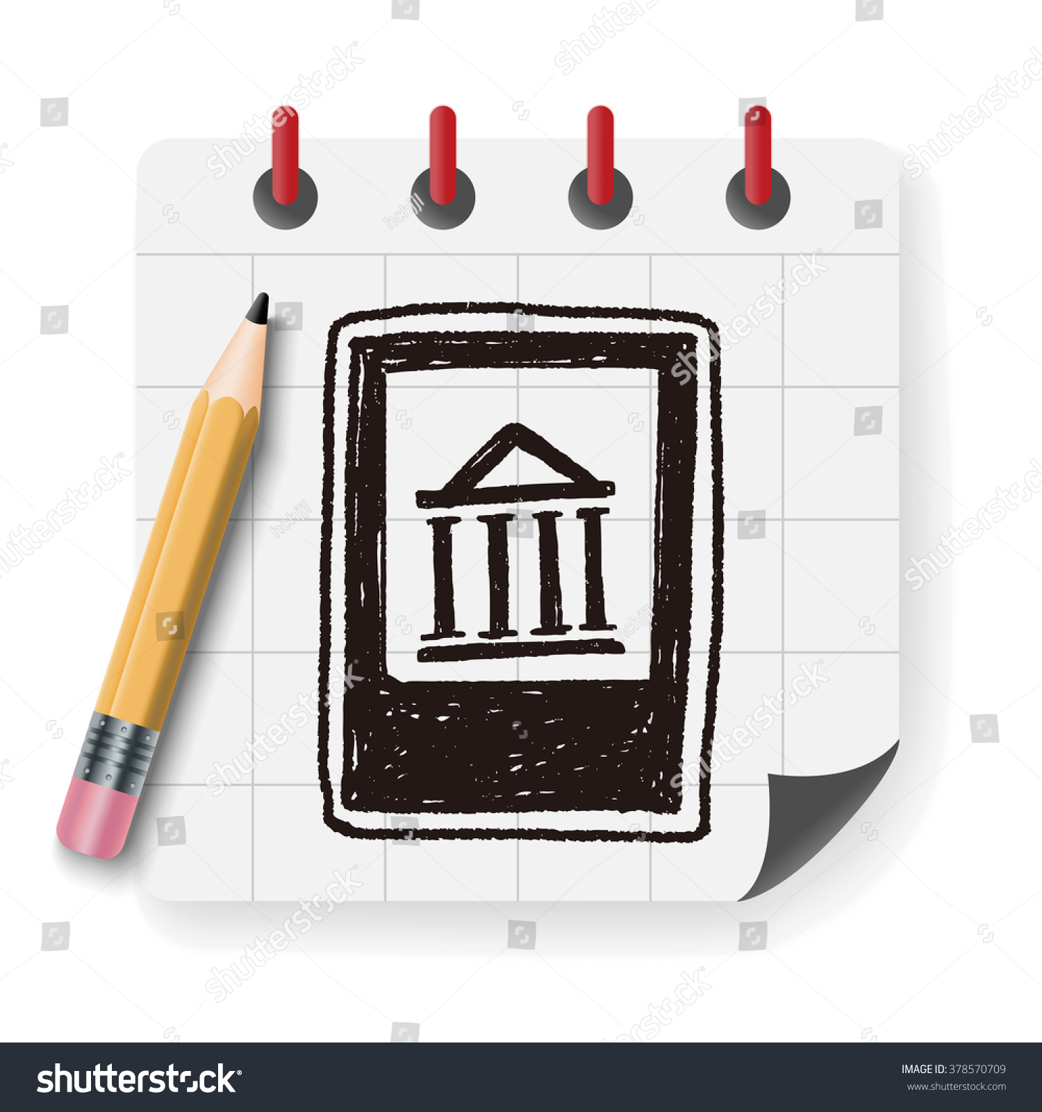 Bank Doodle Stock Vector (Royalty Free) 378570709